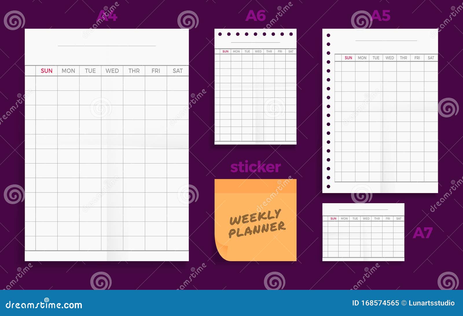 Set Of Crumpled Four Standart Blank Task Series A Format Paper A4, A5 ...