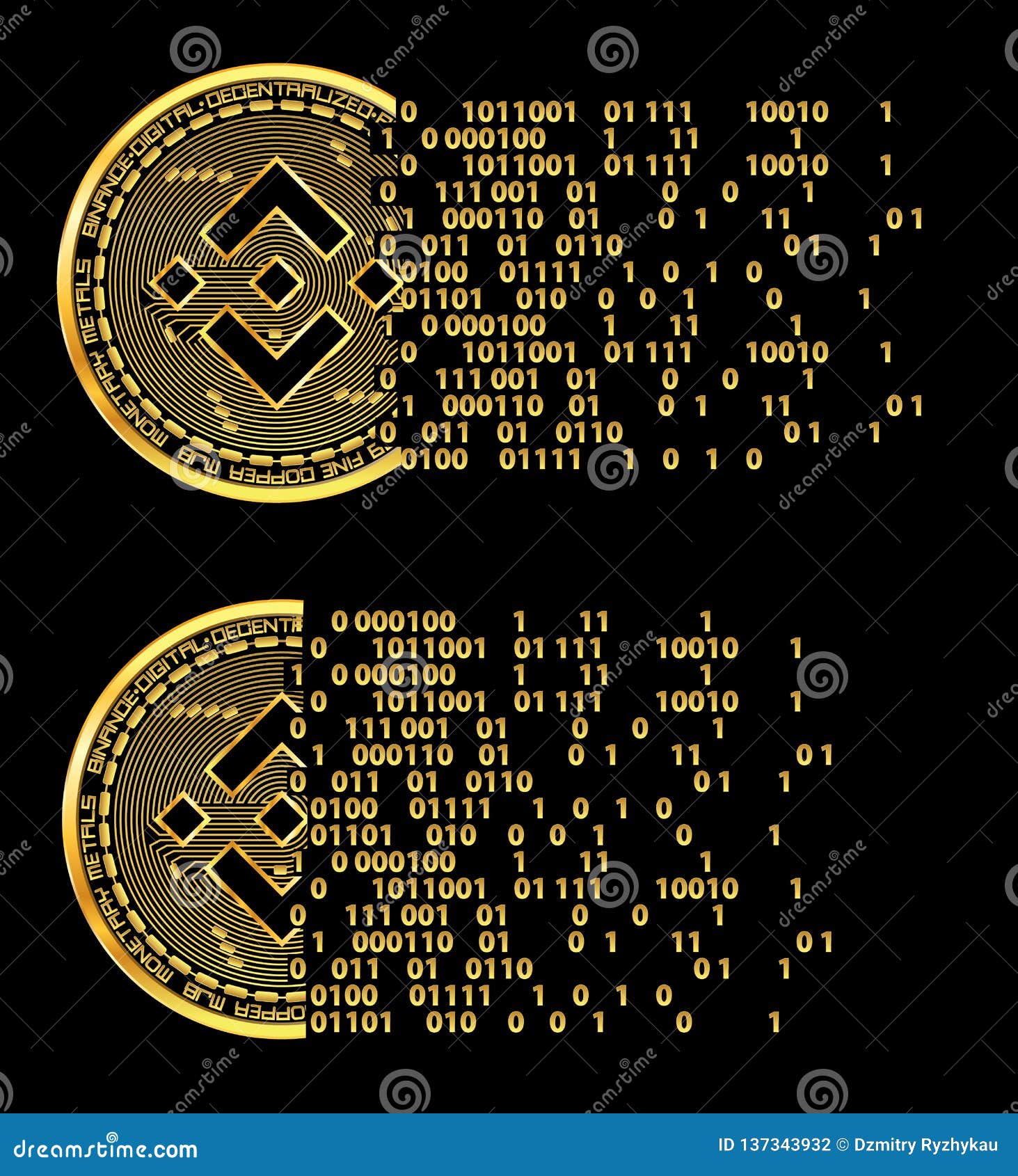 Set of Crypto Currency Binance Flying Golden Symbols Editorial ... Set of Crypto Currency Binance Flying Golden Symbols Editorial ...