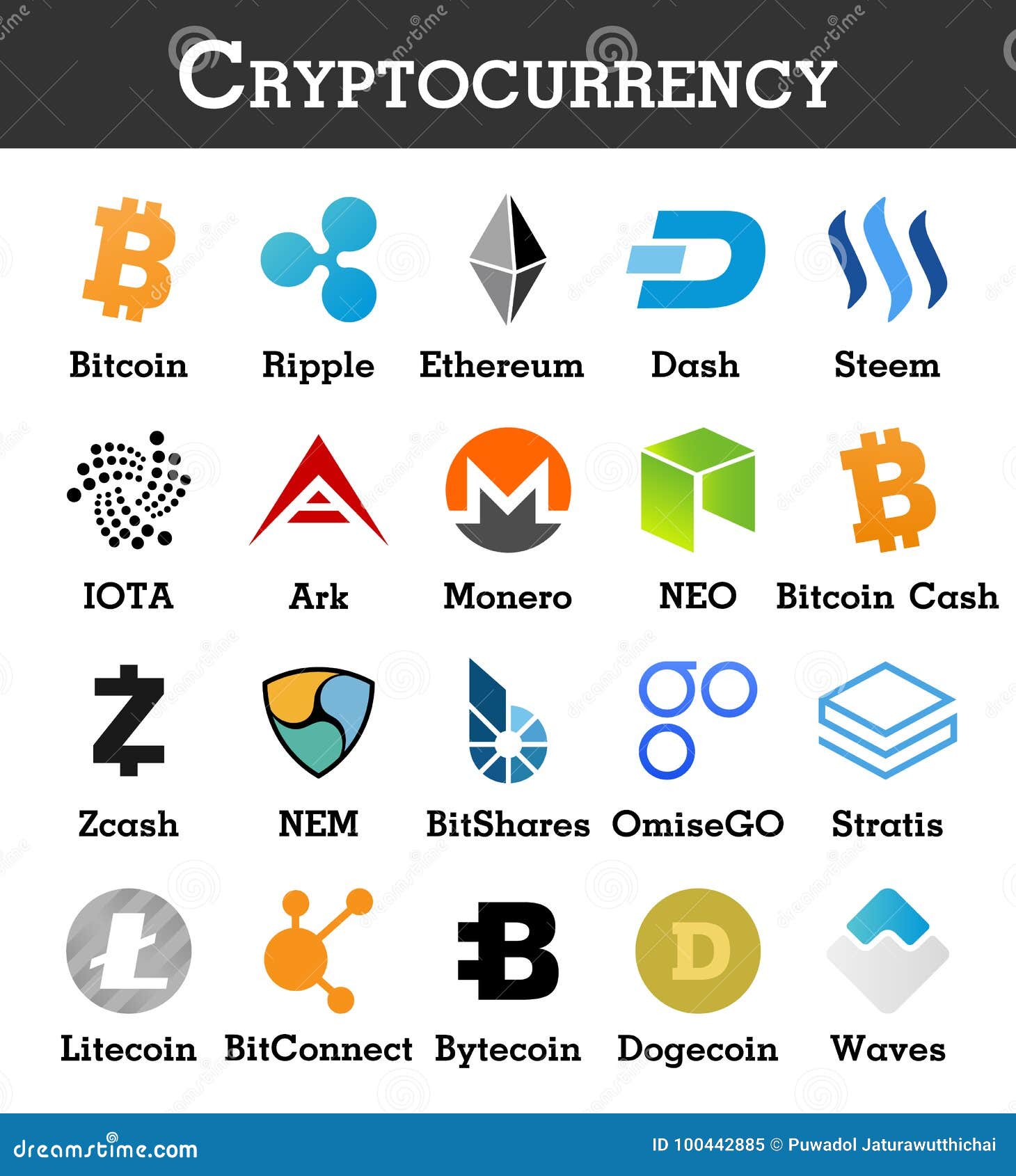Set of Cryptocurrency Icon . Vector Stock Vector - Illustration of ... Set of Cryptocurrency Icon . Vector Stock Vector - Illustration of ...