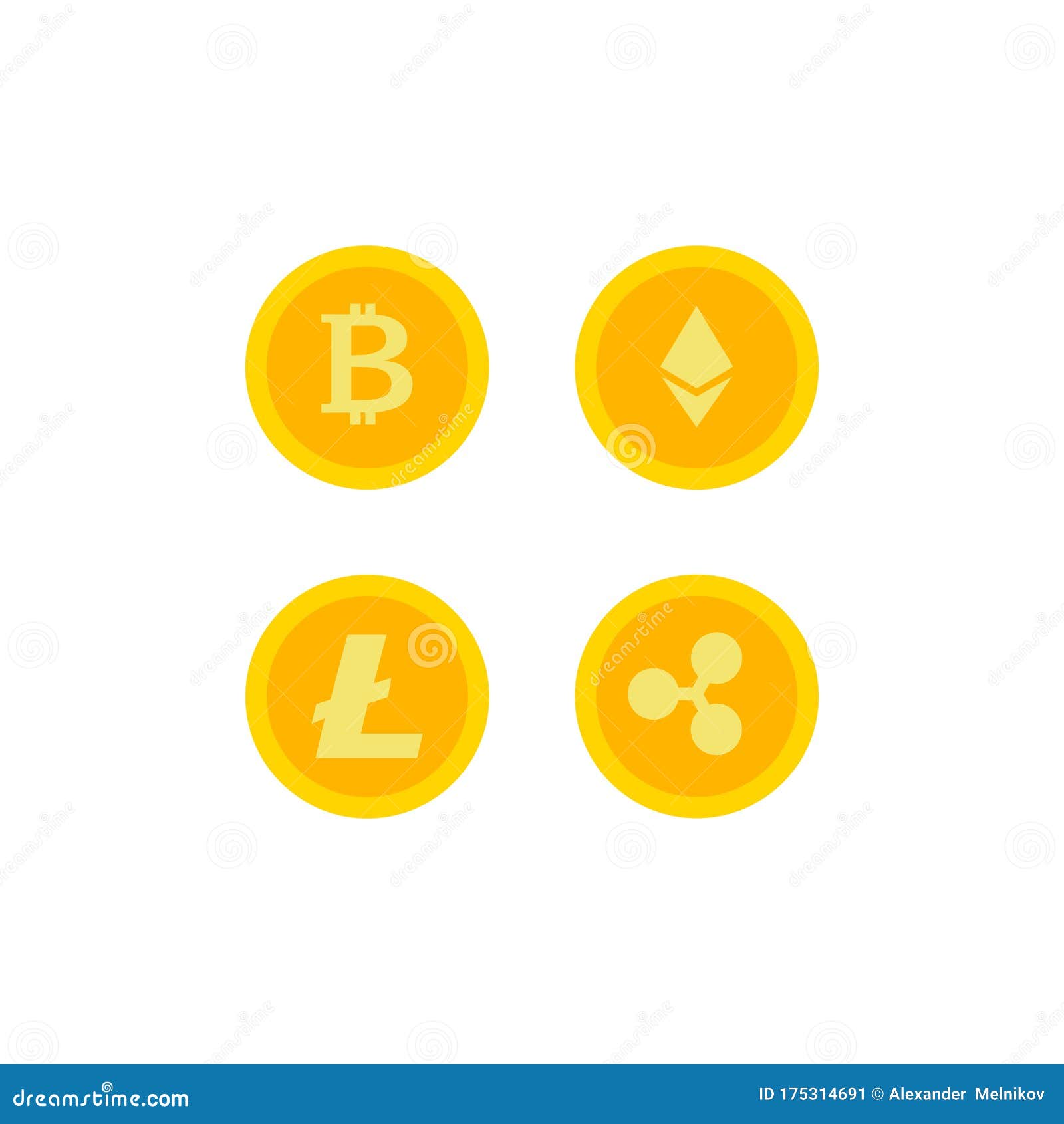Set of Cryptocurrency Icons. Vector Illustration Eps 10 Stock ...