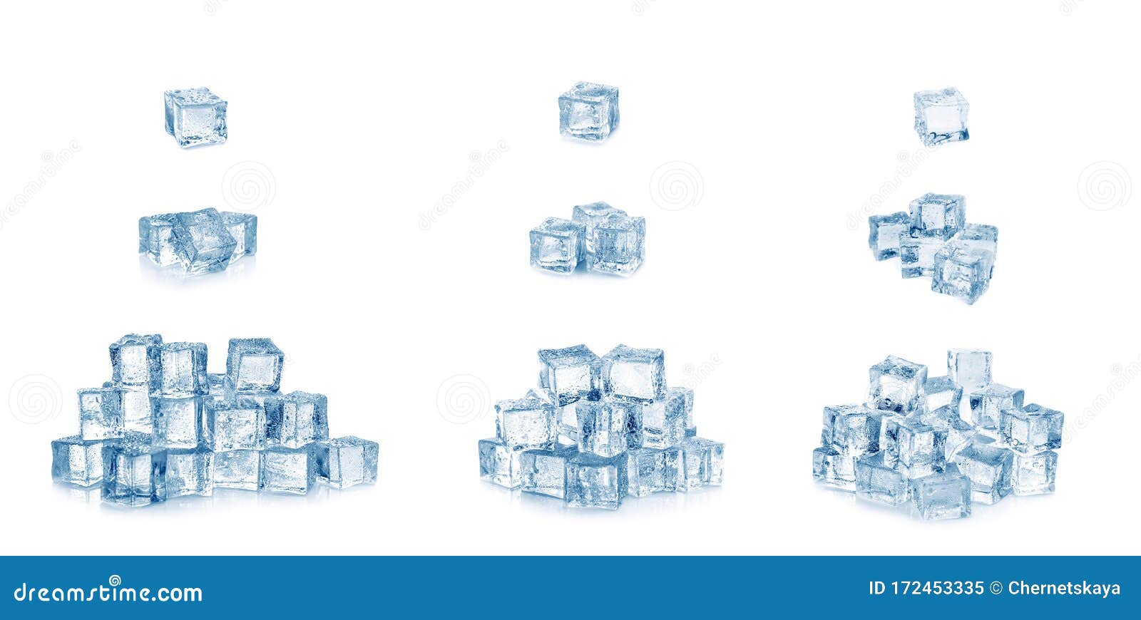 Set of Crystal Clear Ice Cubes on Background Stock Image - Image of ...