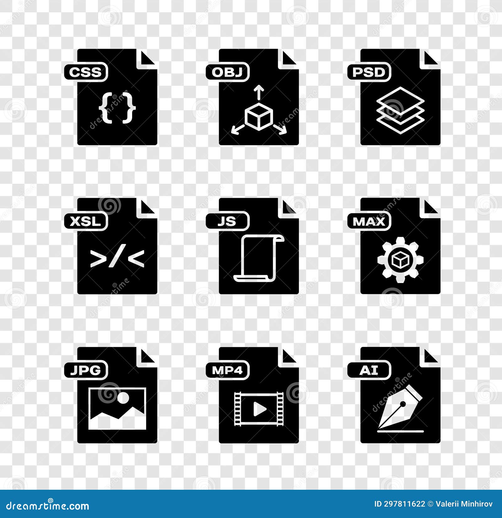 Set CSS File Document, OBJ, PSD, JPG, MP4, AI, XSL and JS Icon. Vector ... Set CSS File Document, OBJ, PSD, JPG, MP4, AI, XSL and JS Icon. Vector ...