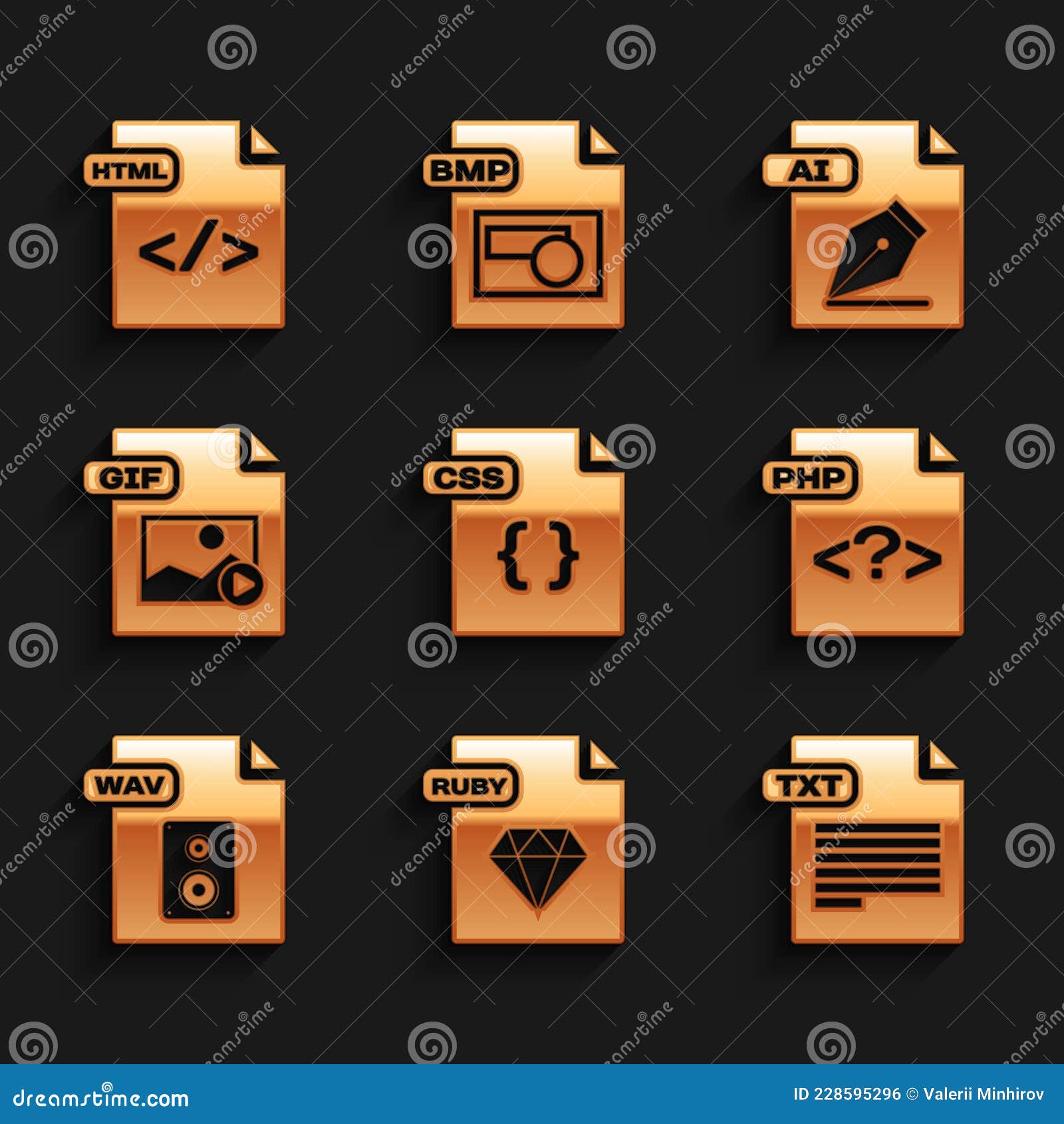Set Css File Document Ruby Txt Php Wav Gif Ai Y Html Icon. Vector ... Set Css File Document Ruby Txt Php Wav Gif Ai Y Html Icon. Vector ...