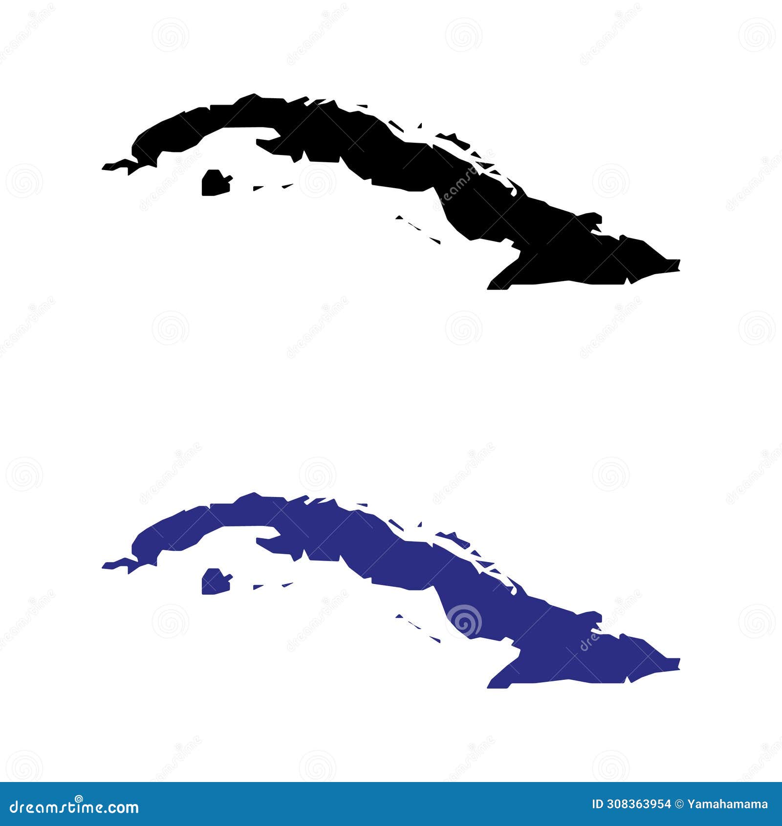 Map Cuba stock vector. Illustration of graphic, cartography - 308363954
