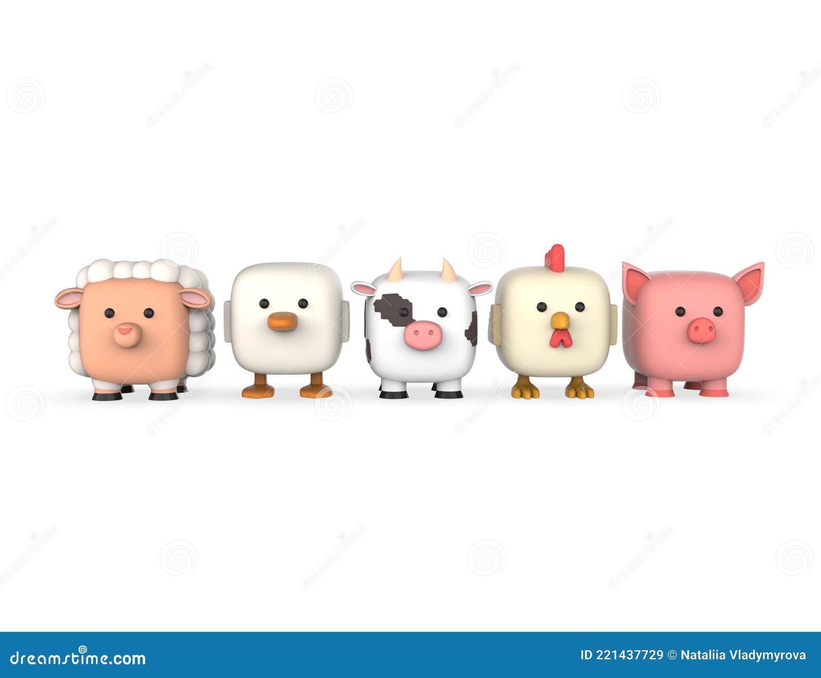 Cube Sheep 3D Render Model Stock Image | CartoonDealer.com #221252275