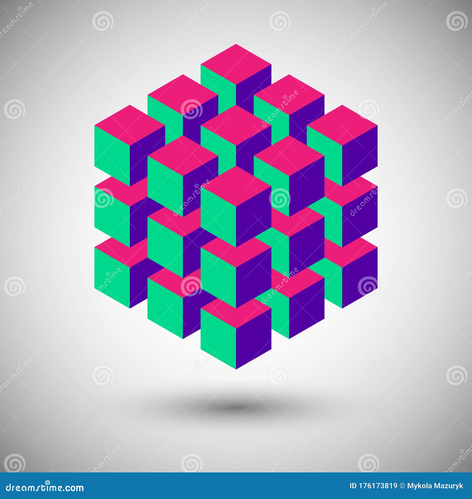 Set of Cubes Like 3d Structure Stock Vector - Illustration of icon ...