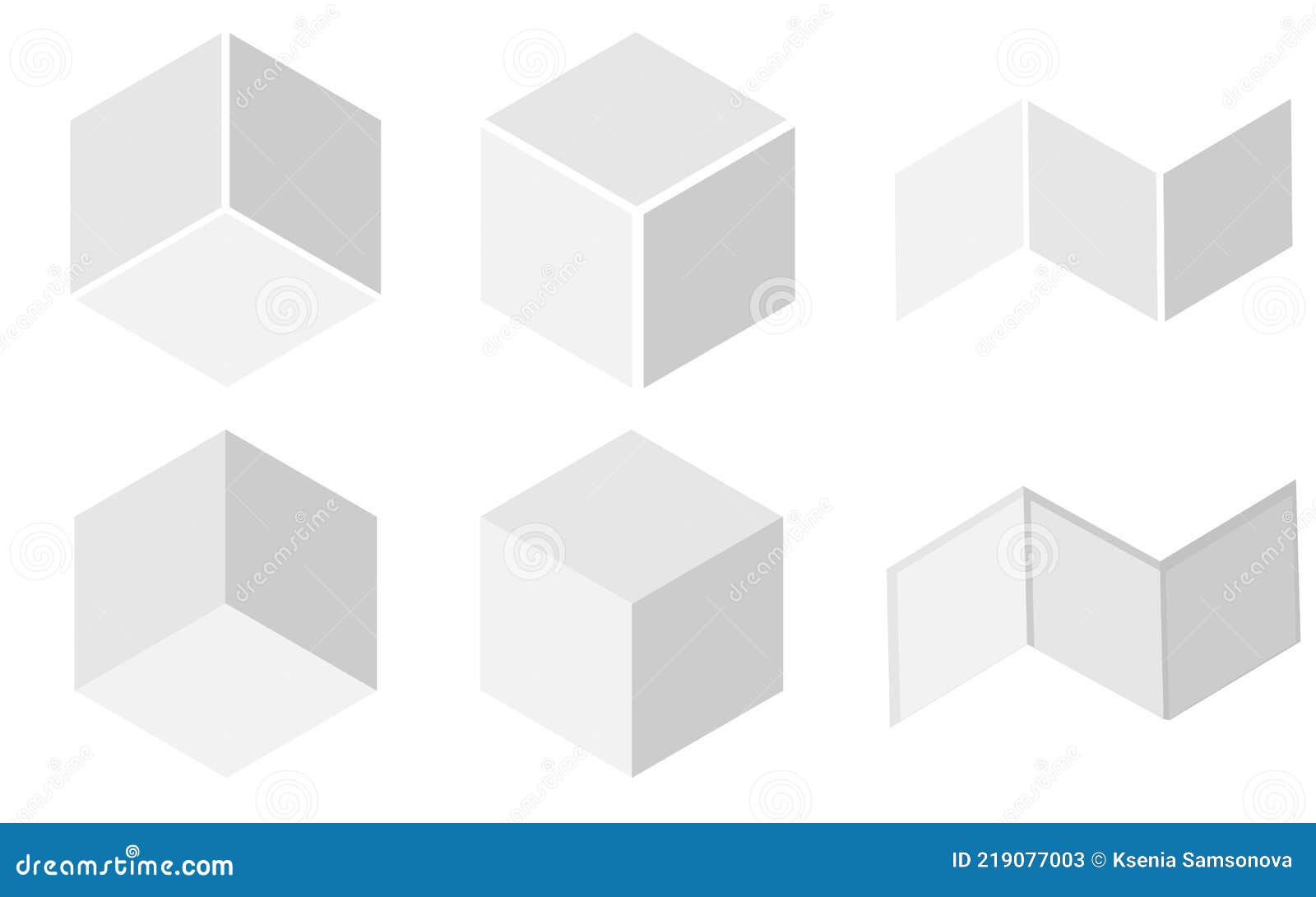 Set of Cubes with Perspective. Isometric Model Stock Vector ...