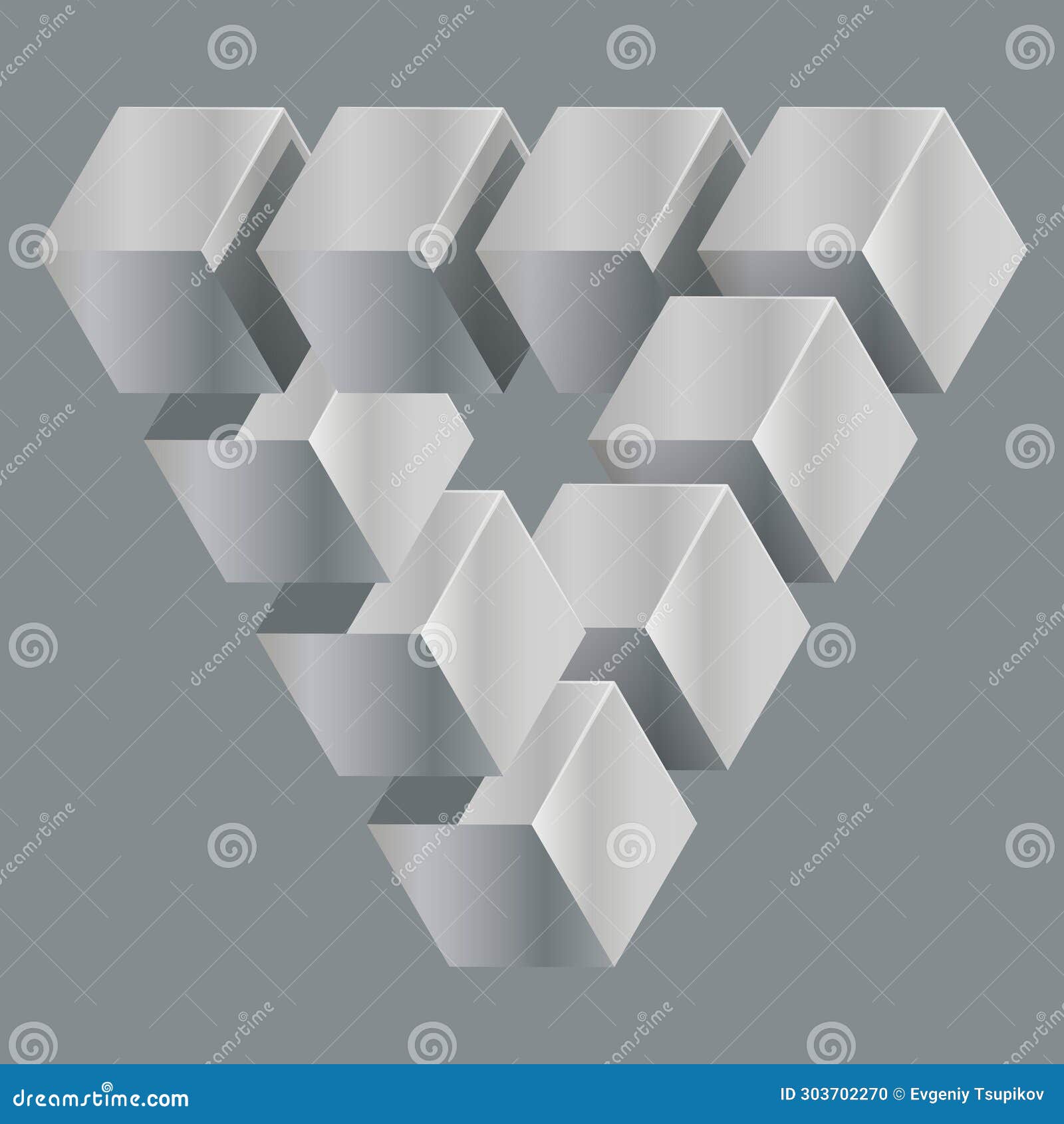 A Set of Cubes in the Shape of an Infinite Figure. Vector Illustration ...