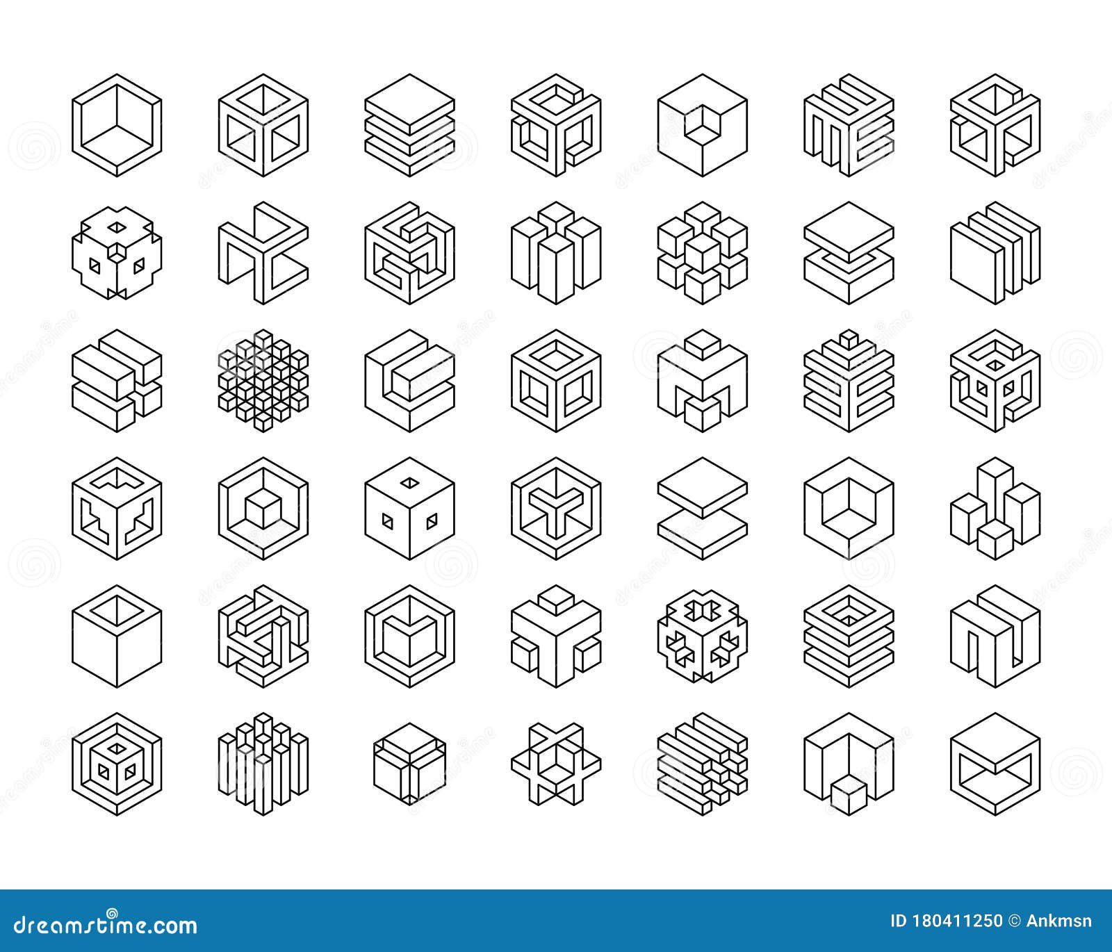 Set Cubes Vector Icon. Cube Logo Template Stock Vector - Illustration ...