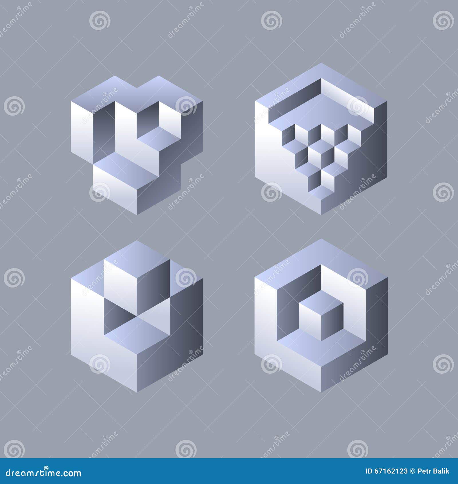 Set of cubic objects stock vector. Illustration of geometric - 67162123