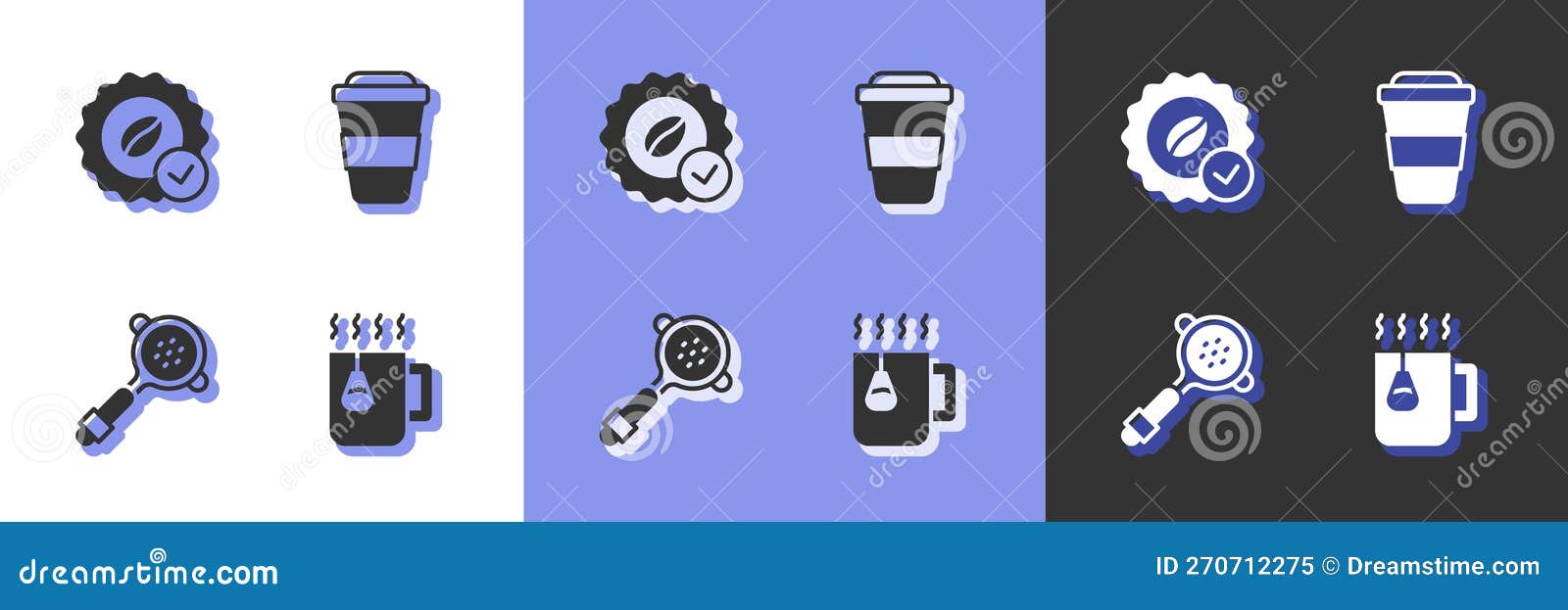 Set Cup of Tea with Bag, Medal for Coffee, Coffee Filter Holder and Cup ...