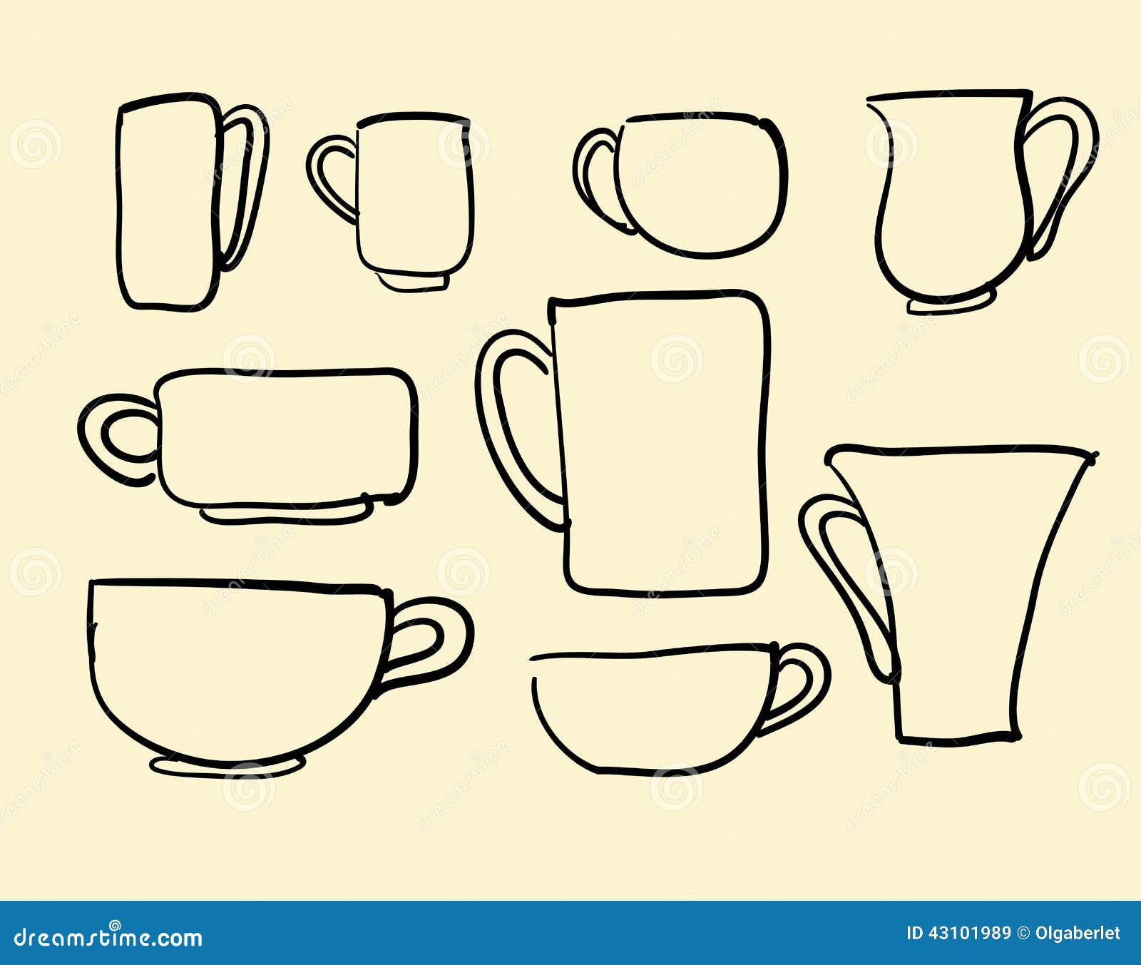 Set cups stock illustration. Illustration of print, icon - 43101989