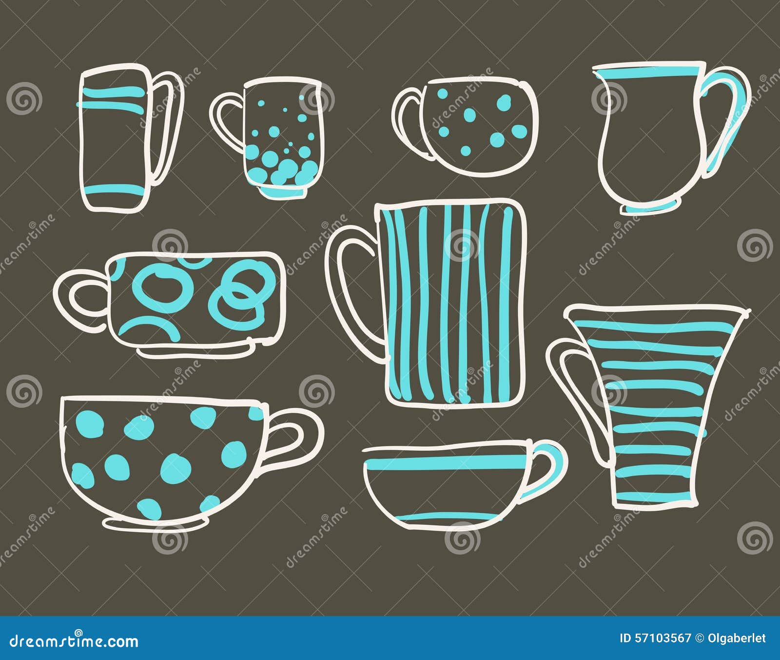 Set cups stock illustration. Illustration of cartoon - 57103567