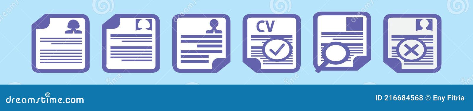 Set of Curriculum Vitae Cartoon Design Template with Various Models ...