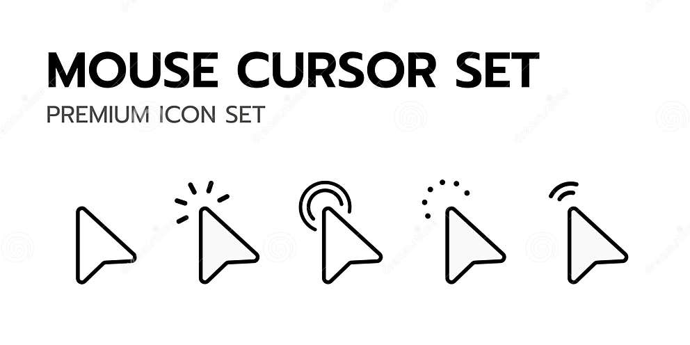Set of Cursor Icons Click, Vector Icons. Mouse Click Cursor, Hand ...