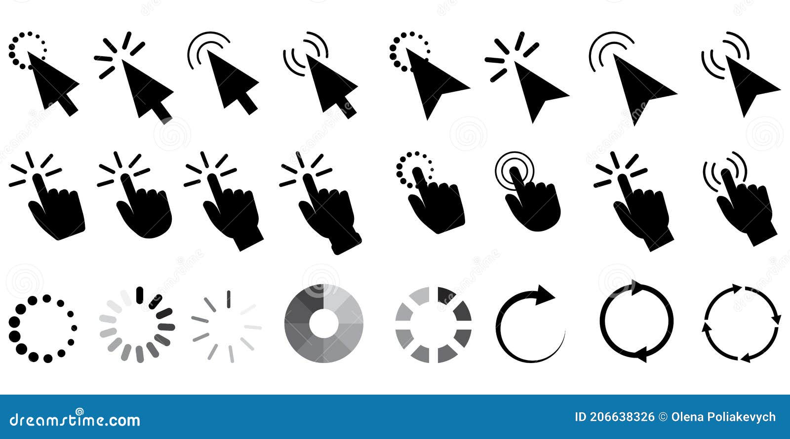 Set Cursors Loading, Great Design for Any Purposes. Social Icon ...