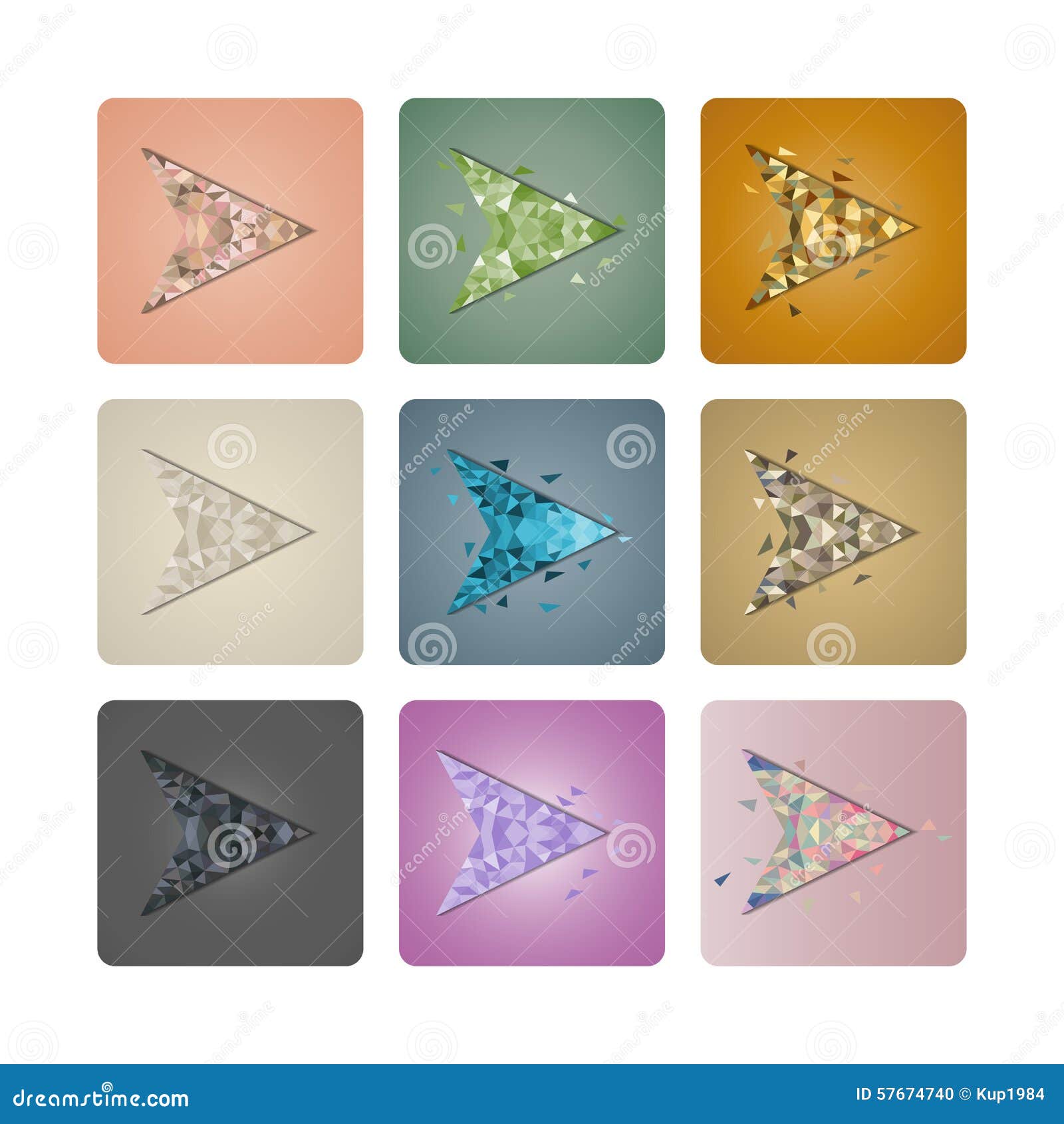 Set Cursors of Triangles, Vector Illustration. Stock Vector ...