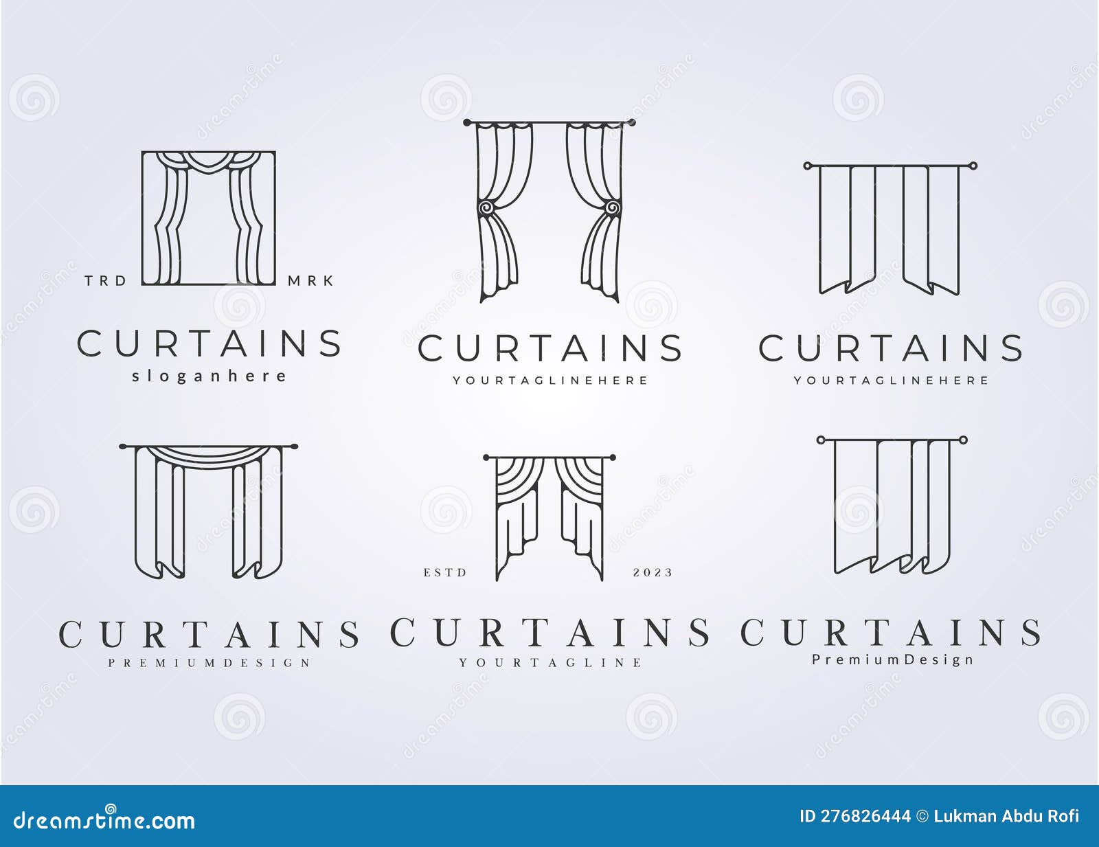 Curtains Logo Vector Illustration | CartoonDealer.com #90514210