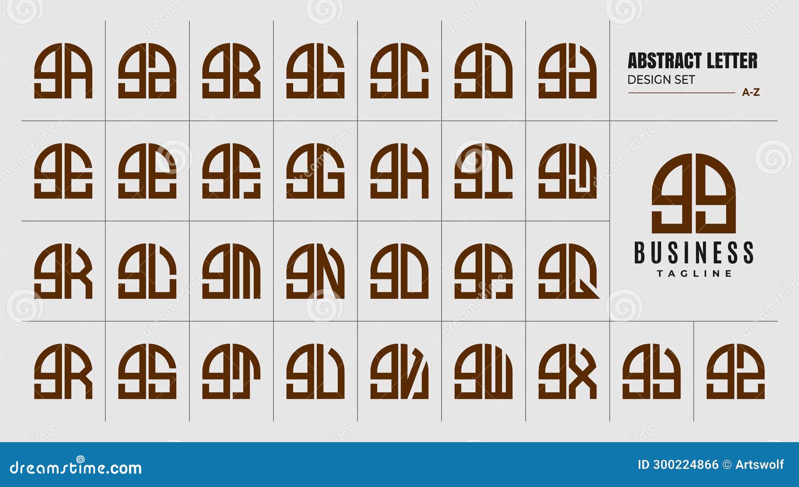 Set of Curve Abstract Shape Lowercase Letter G GG Logo, Number 9 99 ...