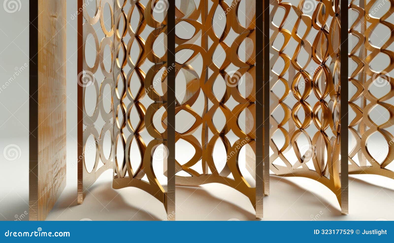 A Set of Curved Oval Dividers with a Geometric Pattern Etched into Each ...