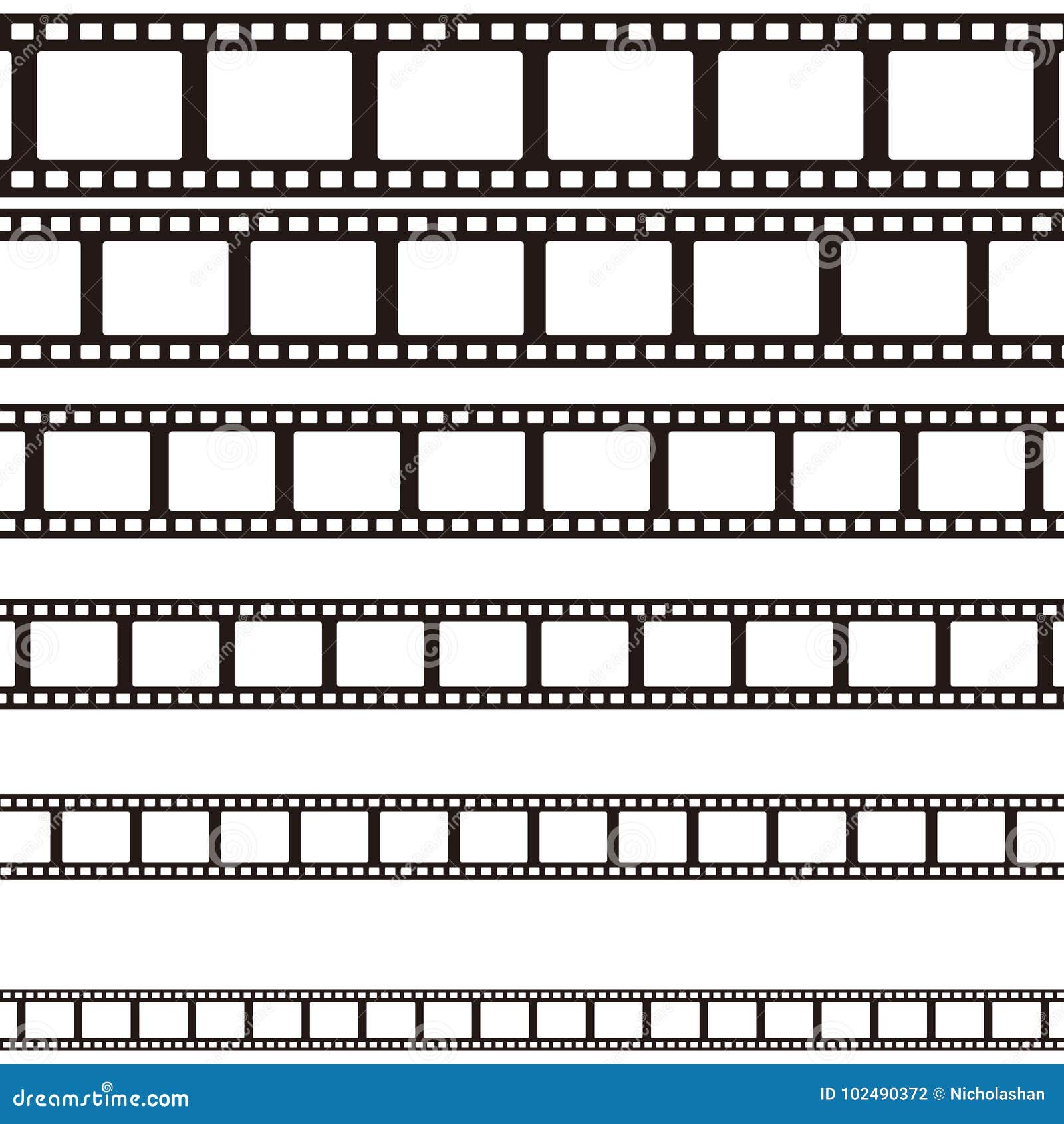 Set of Curved Photographic Film. Film Stock Illustration - Illustration ...