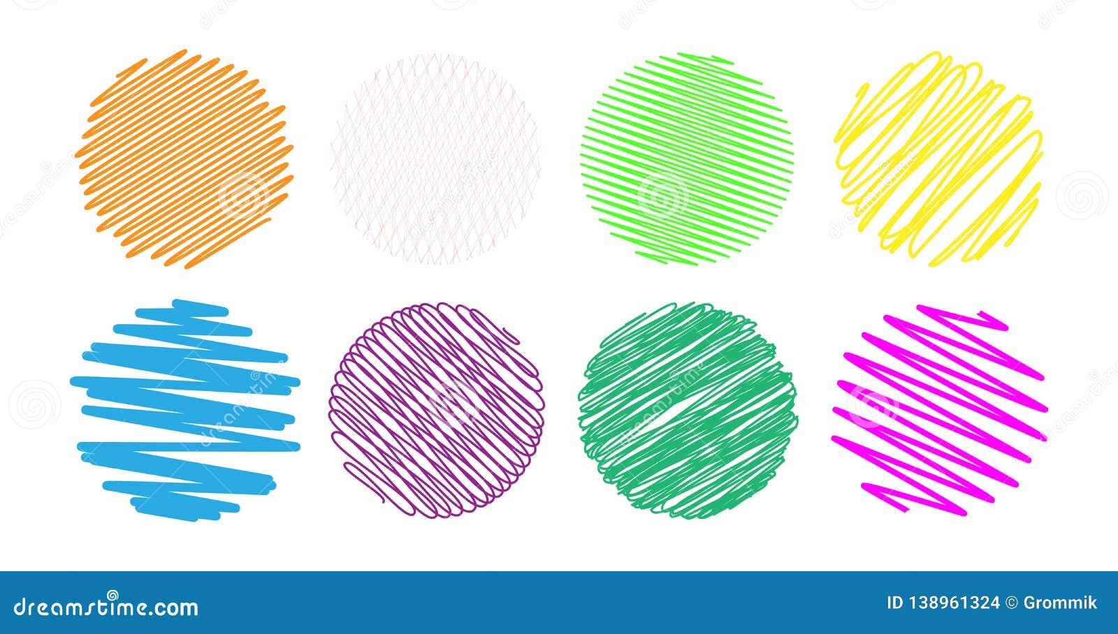 Set of Curves in the Form of a Circle for Decoration and Design Stock ...