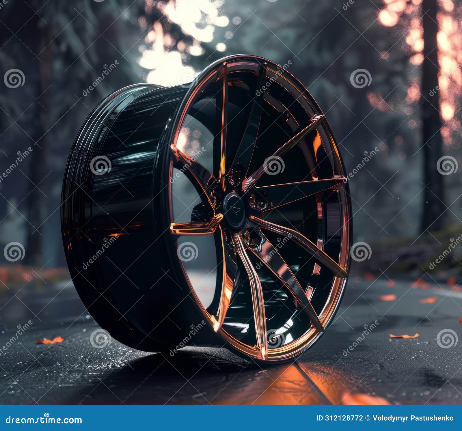 Set of Custom Wheels. Chrome Disc Stock Photo - Image of alone ...