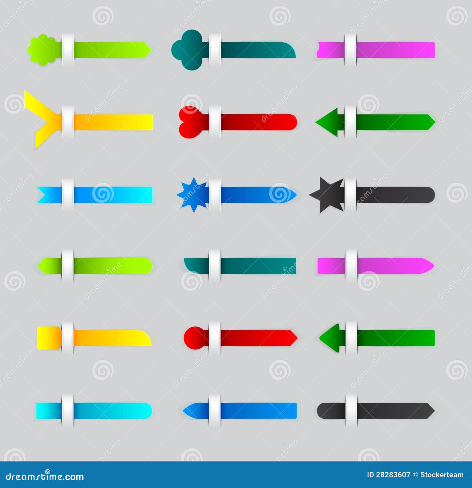 Set of Customizable Label Elements and Stickers Stock Illustration ...