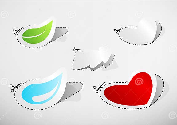Set of cut out icons. stock vector. Illustration of blue - 17961791