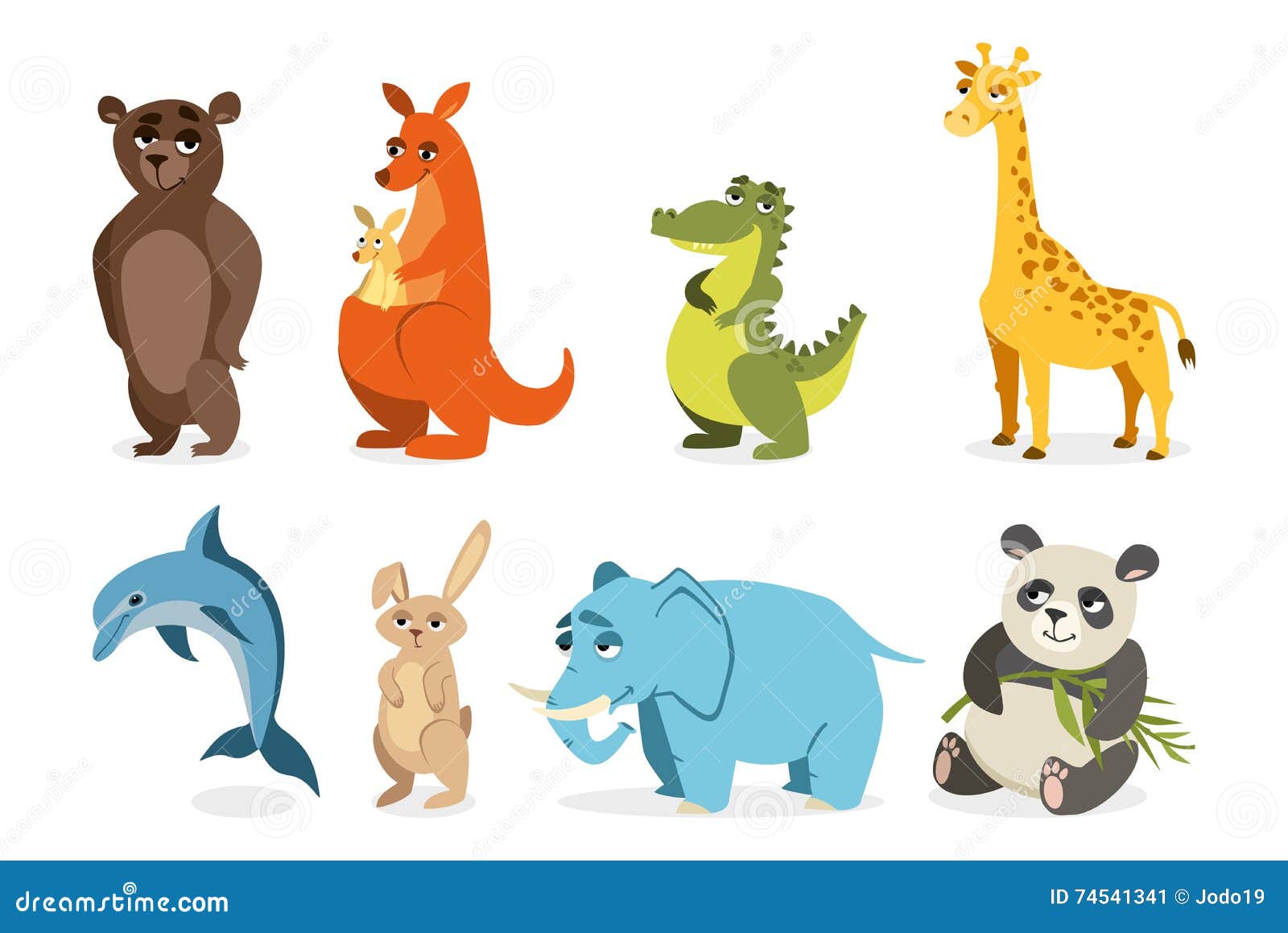 Set of cute animals stock vector. Illustration of europe - 74541341