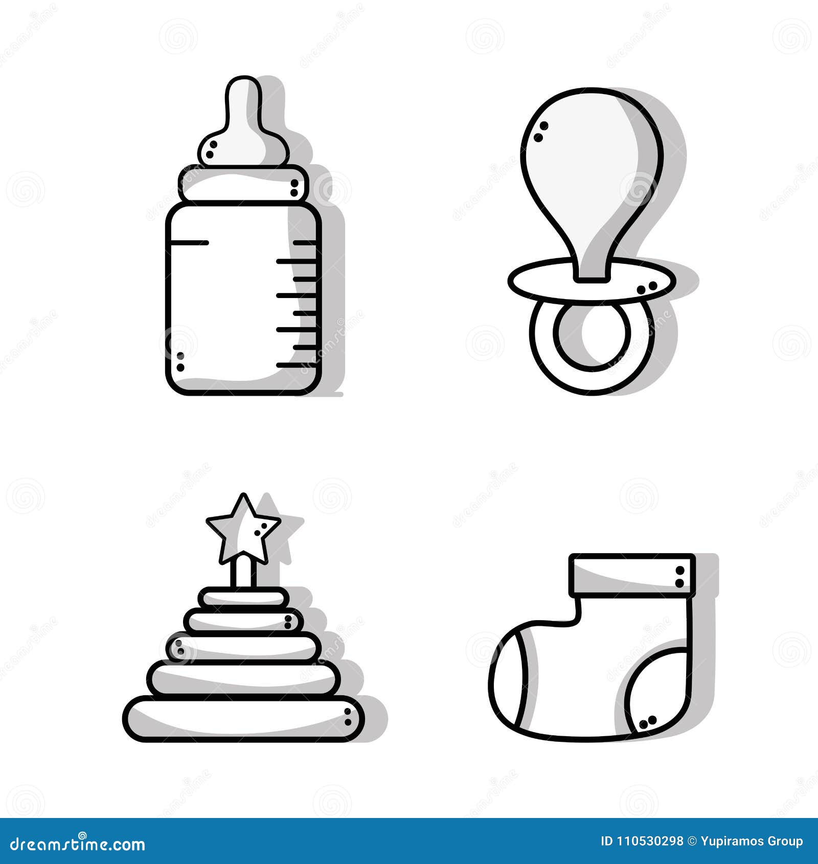 Set Cute Babies Tools Icons Stock Vector - Illustration of happiness ...