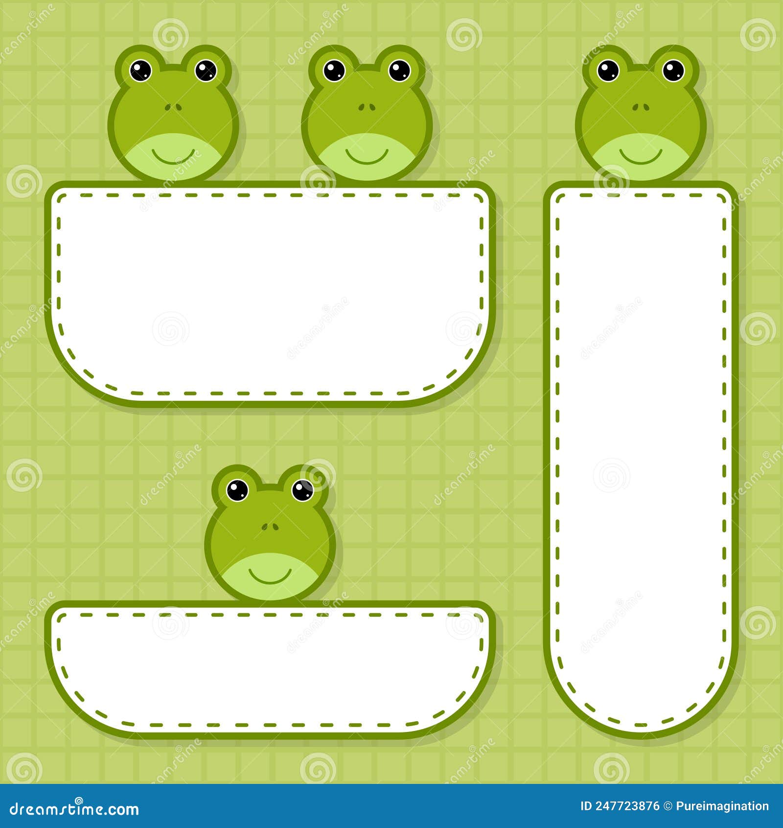 Set of Cute Banner with Frog Stock Vector - Illustration of animal ...