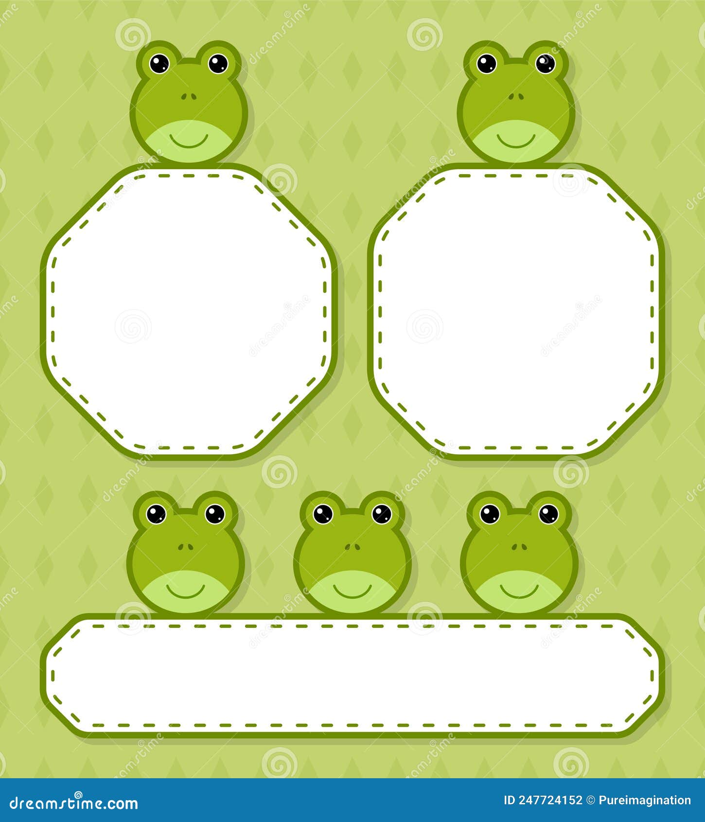 Set of Cute Banner with Frog Stock Vector - Illustration of frog ...