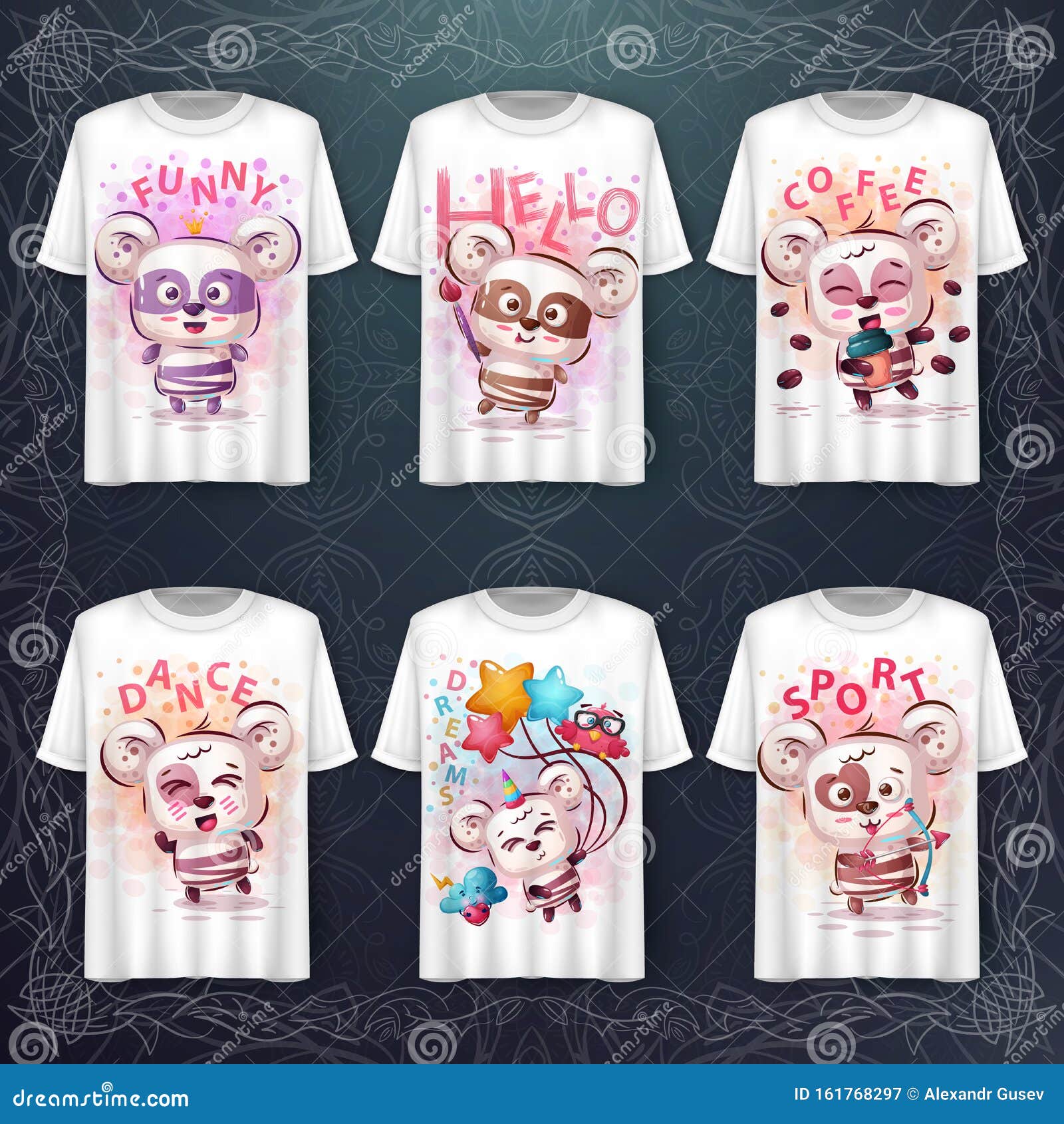 Set Cute Bear, Panda - Mockup for Your Idea Stock Vector - Illustration ...