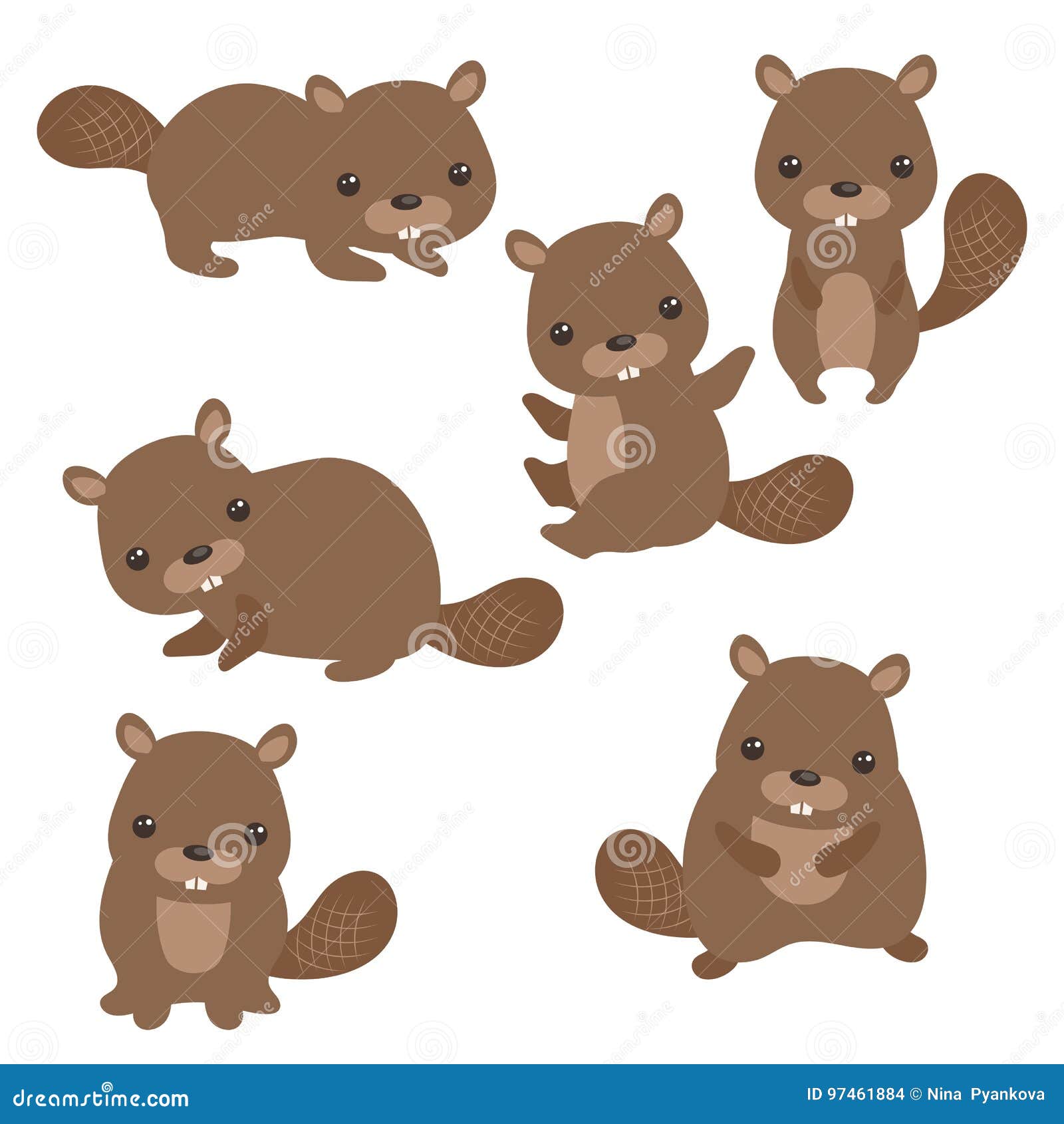 Cute Beavers Cartoon | CartoonDealer.com #145037951