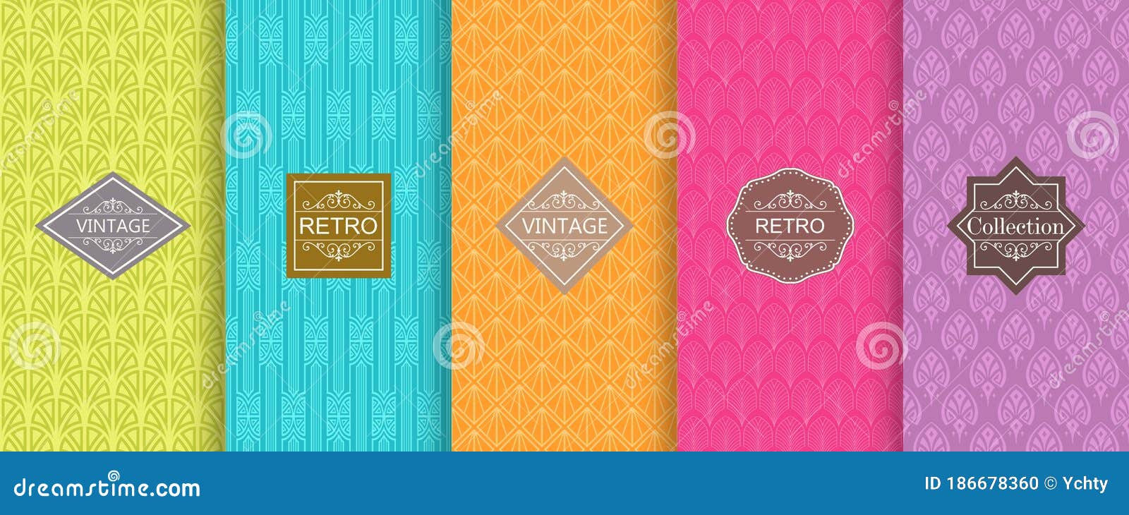 Set of Cute Bright Seamless Patterns. Vector Illustration Bright Design ...