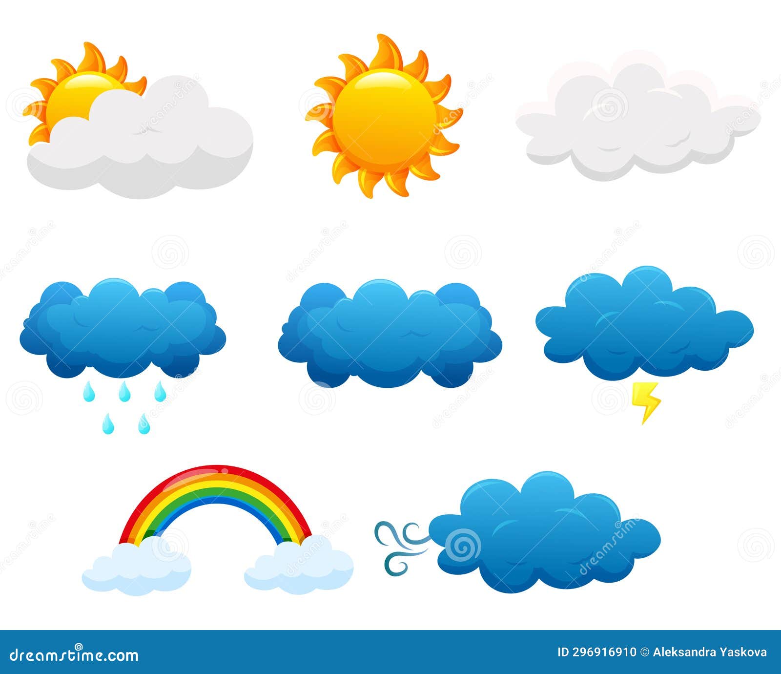 Set of Cute Cards with Weather for Kids Stock Illustration ...