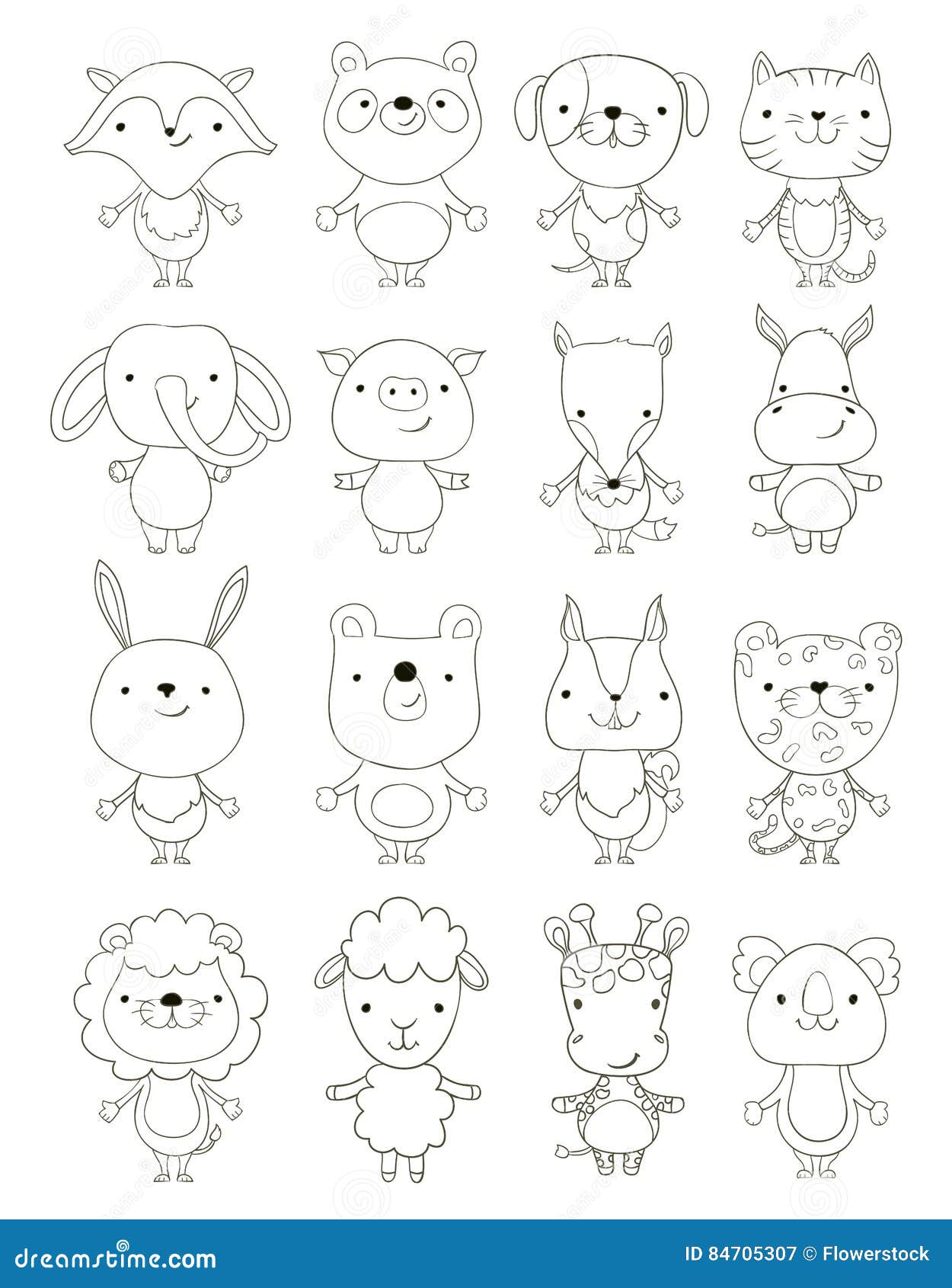 Cute Animal Outline