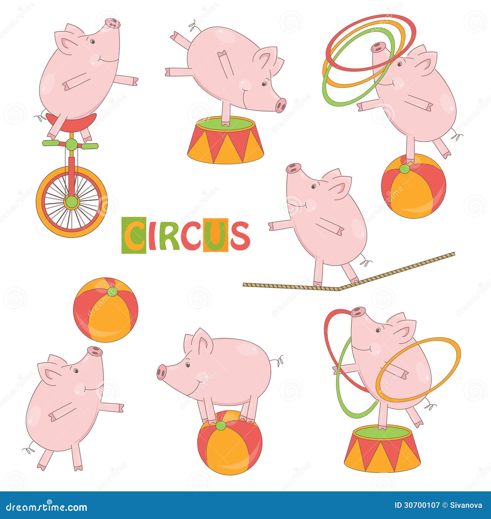 Cute Circus Carnival Funfair Vector Set | CartoonDealer.com #145763270