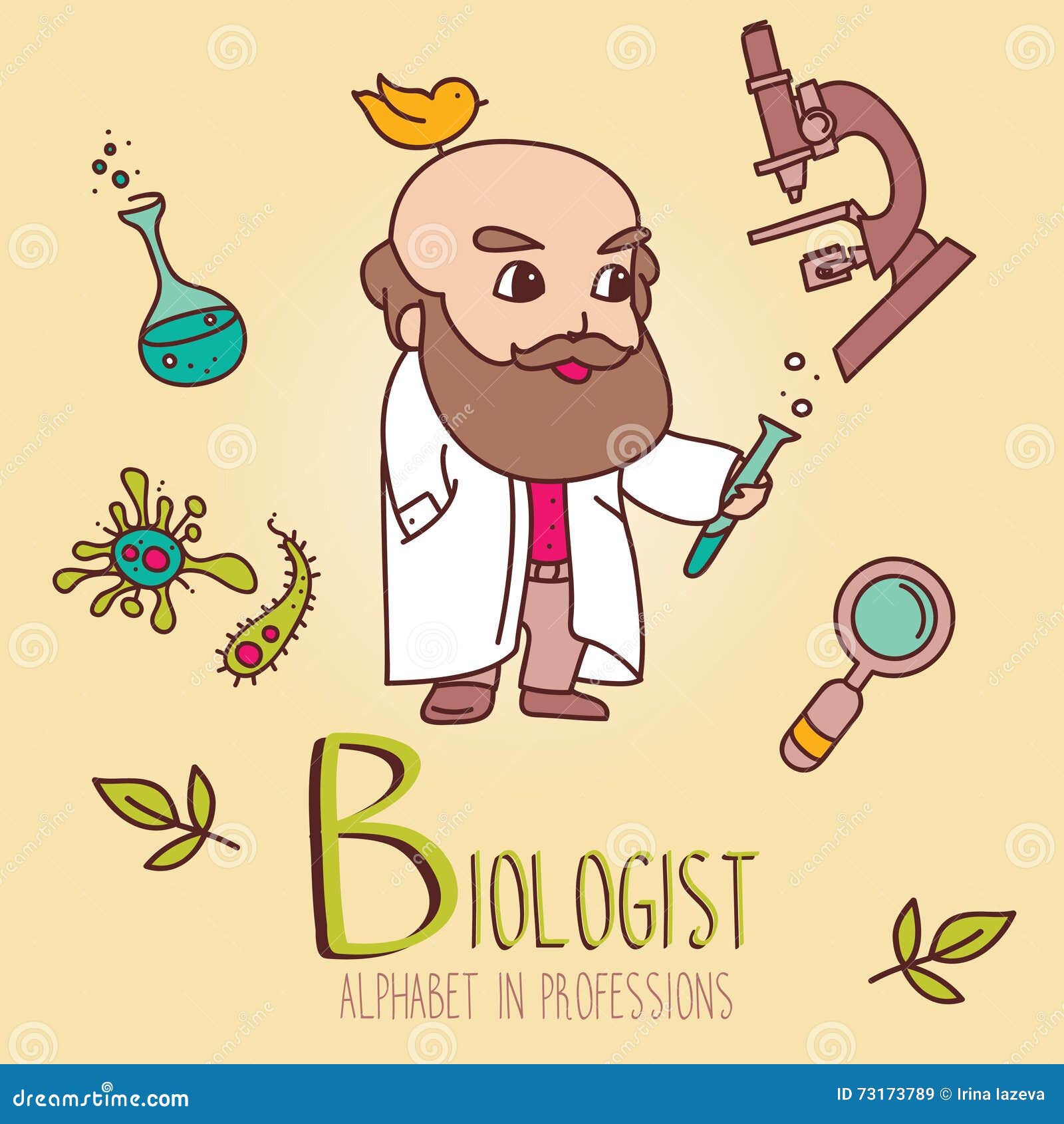 Cute Biologist Dog Cute Antropomorphic Vector EPS | CartoonDealer.com ...