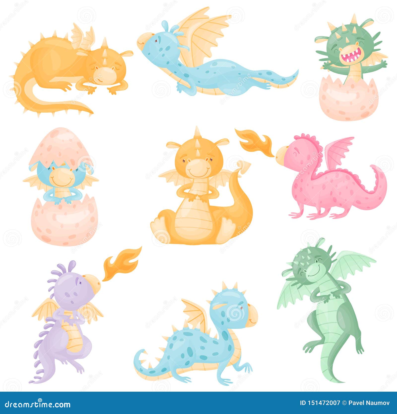 Dragons - Different Types Of Dragons Vector Concept Set | CartoonDealer ...