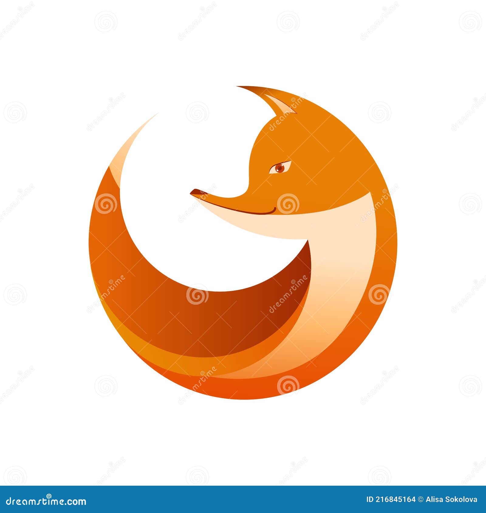 Set of Cute Fox Head in a Circle. Stock Vector - Illustration of flat ...
