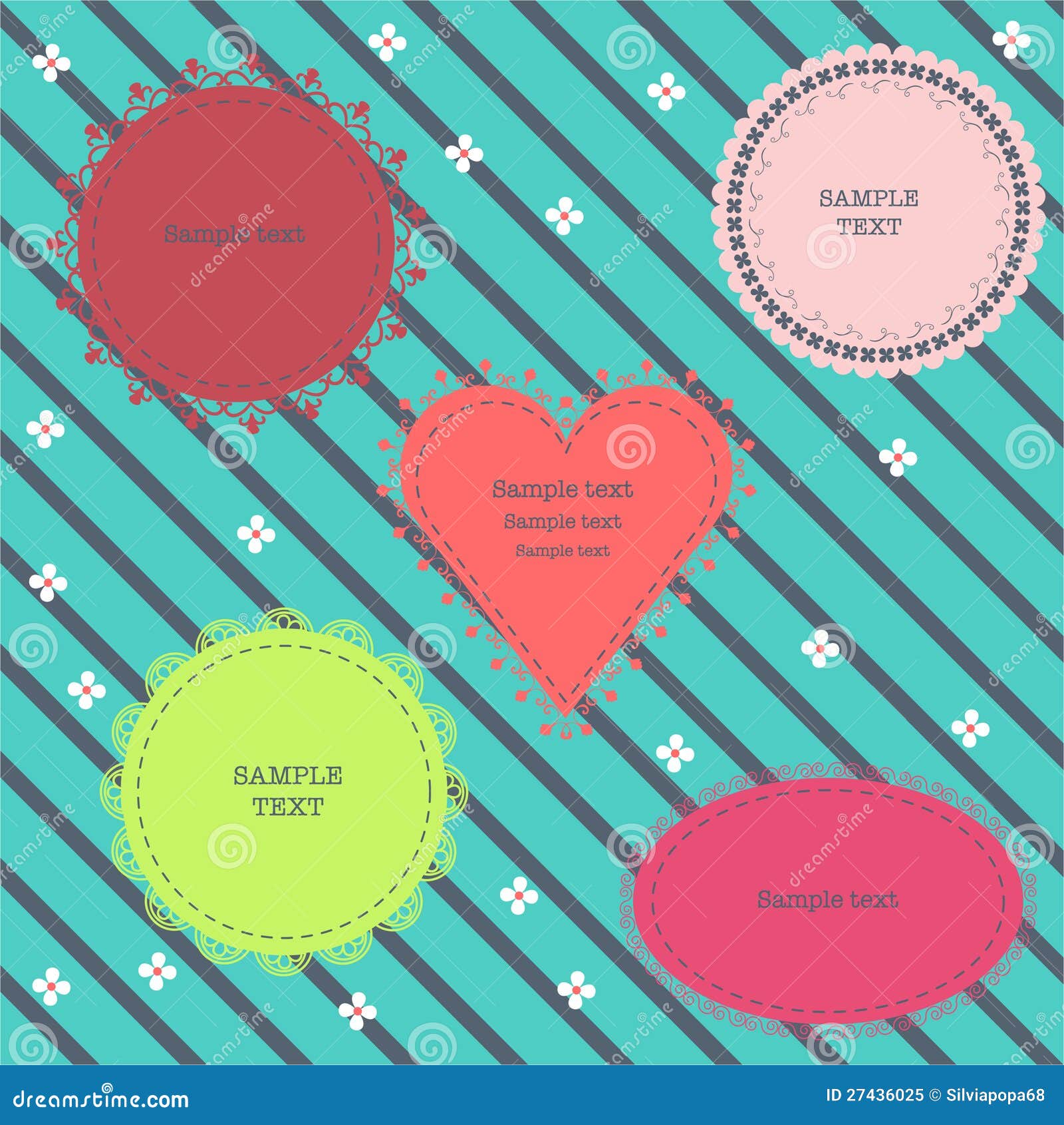 Set of cute frames stock illustration. Illustration of sticker - 27436025