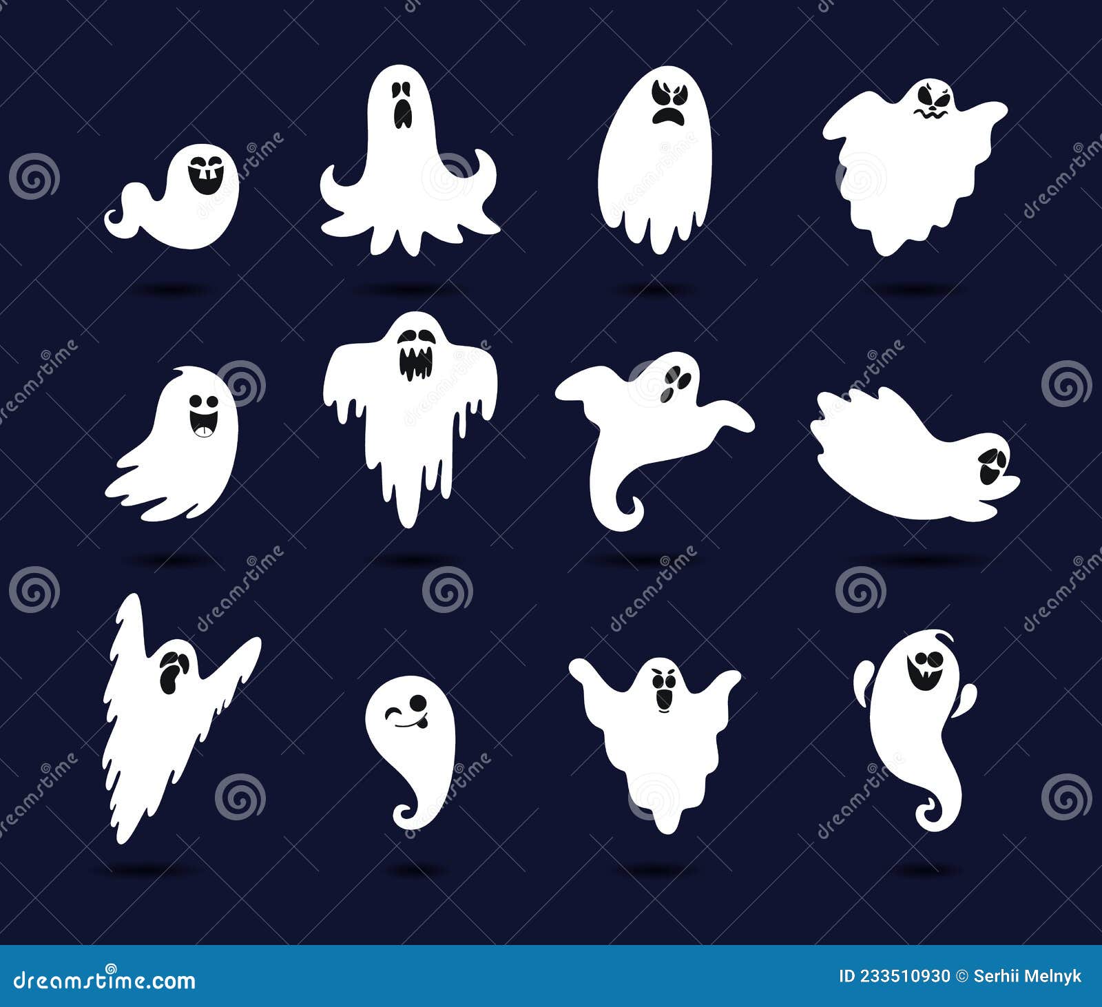 Cute Ghost Character Stock Vector Illustration Of Night 233510930