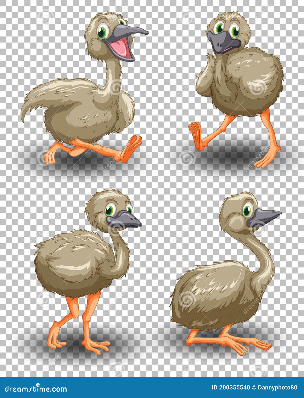 Cute Fat Goose Sailor With An Oar In Hand-drawing Style. Vector ...