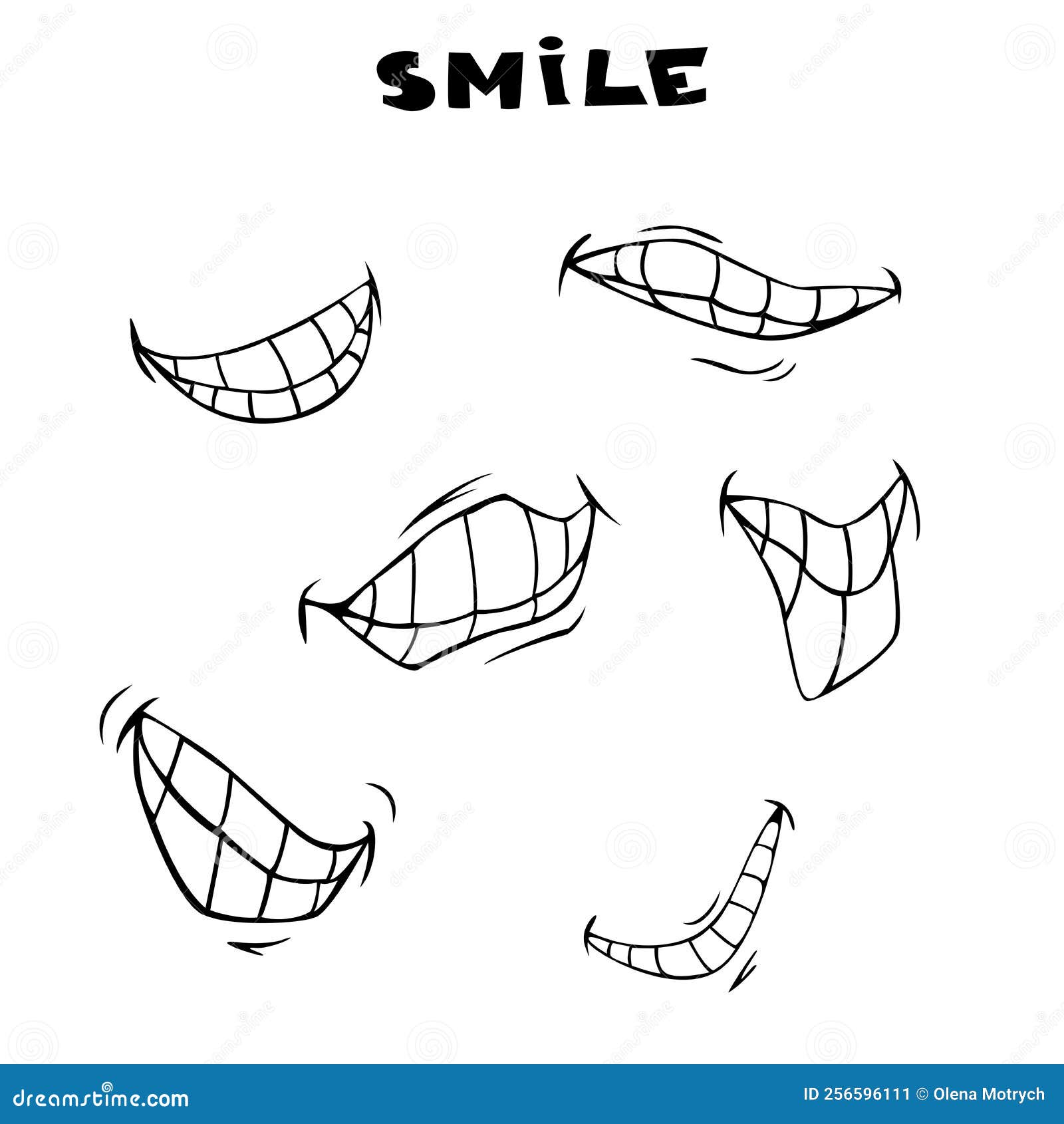 Set with Cute Graphic Smiles. Great Element for Your Emoji Design Stock ...