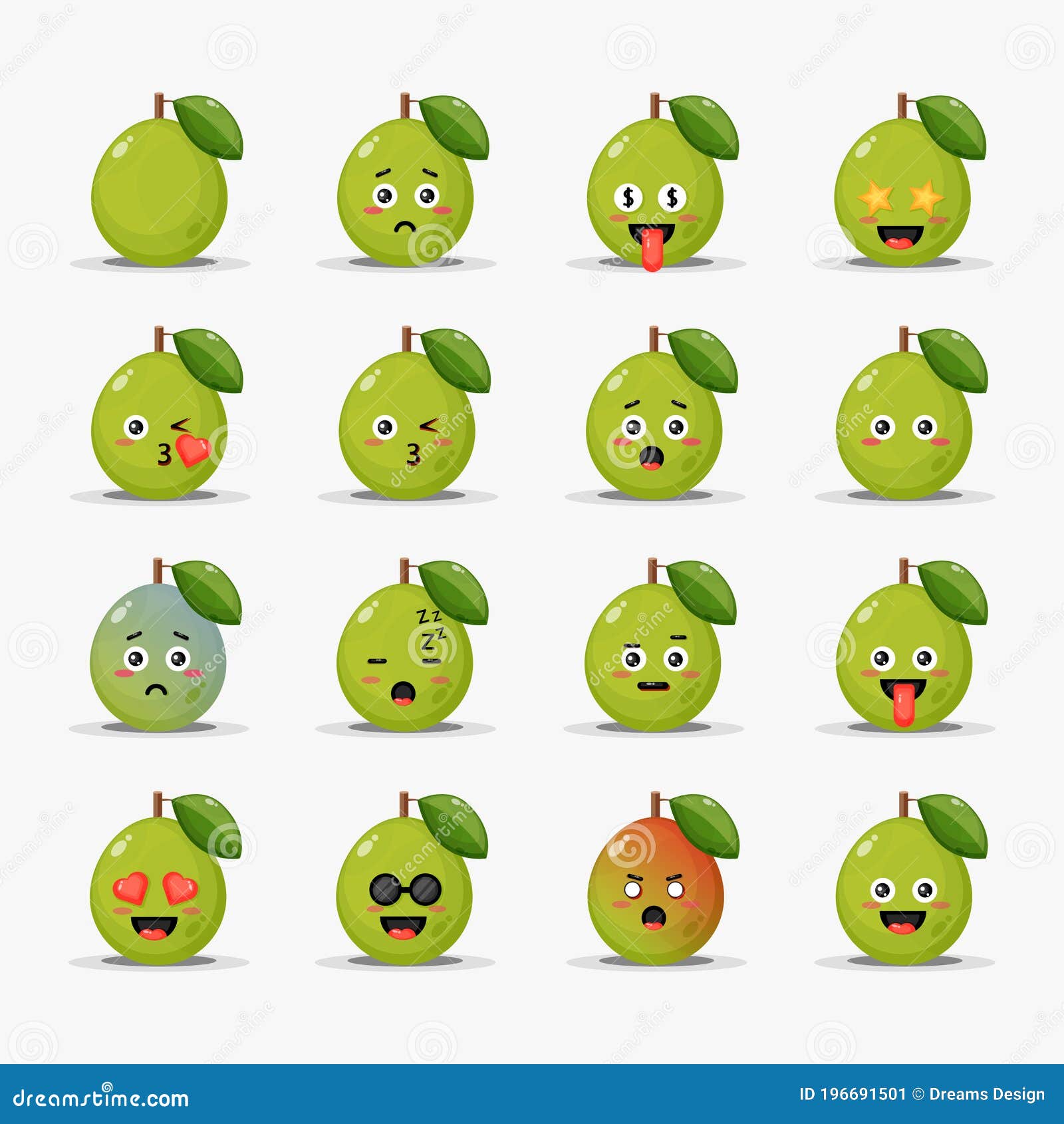 Cute Guava Emoticon Vector Illustration | CartoonDealer.com #117593422
