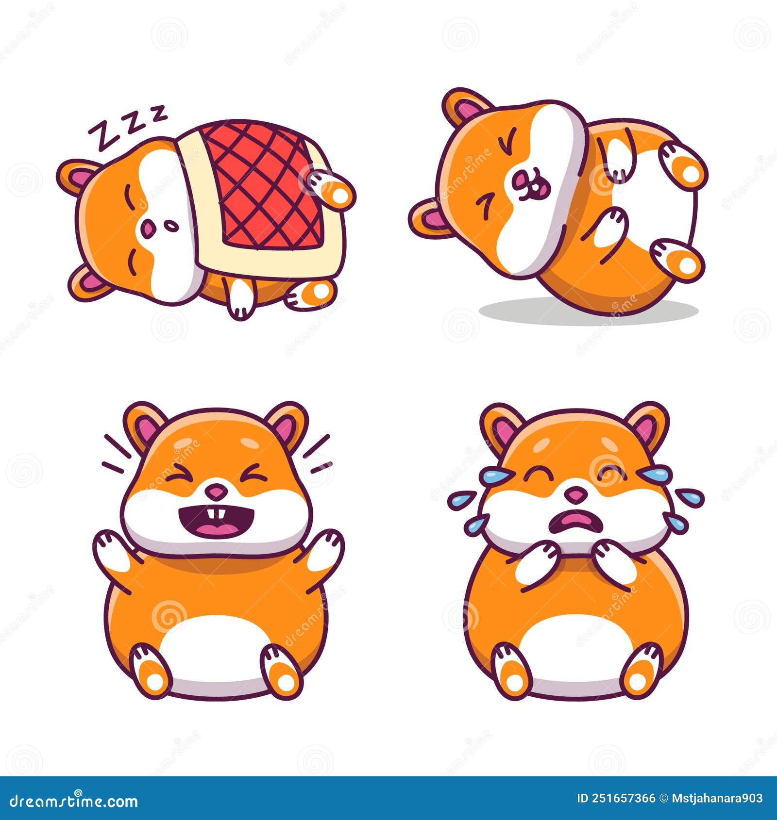 Hamster Who Crying Hysterical. Girl - Cry. Emotional Sad State Vector ...