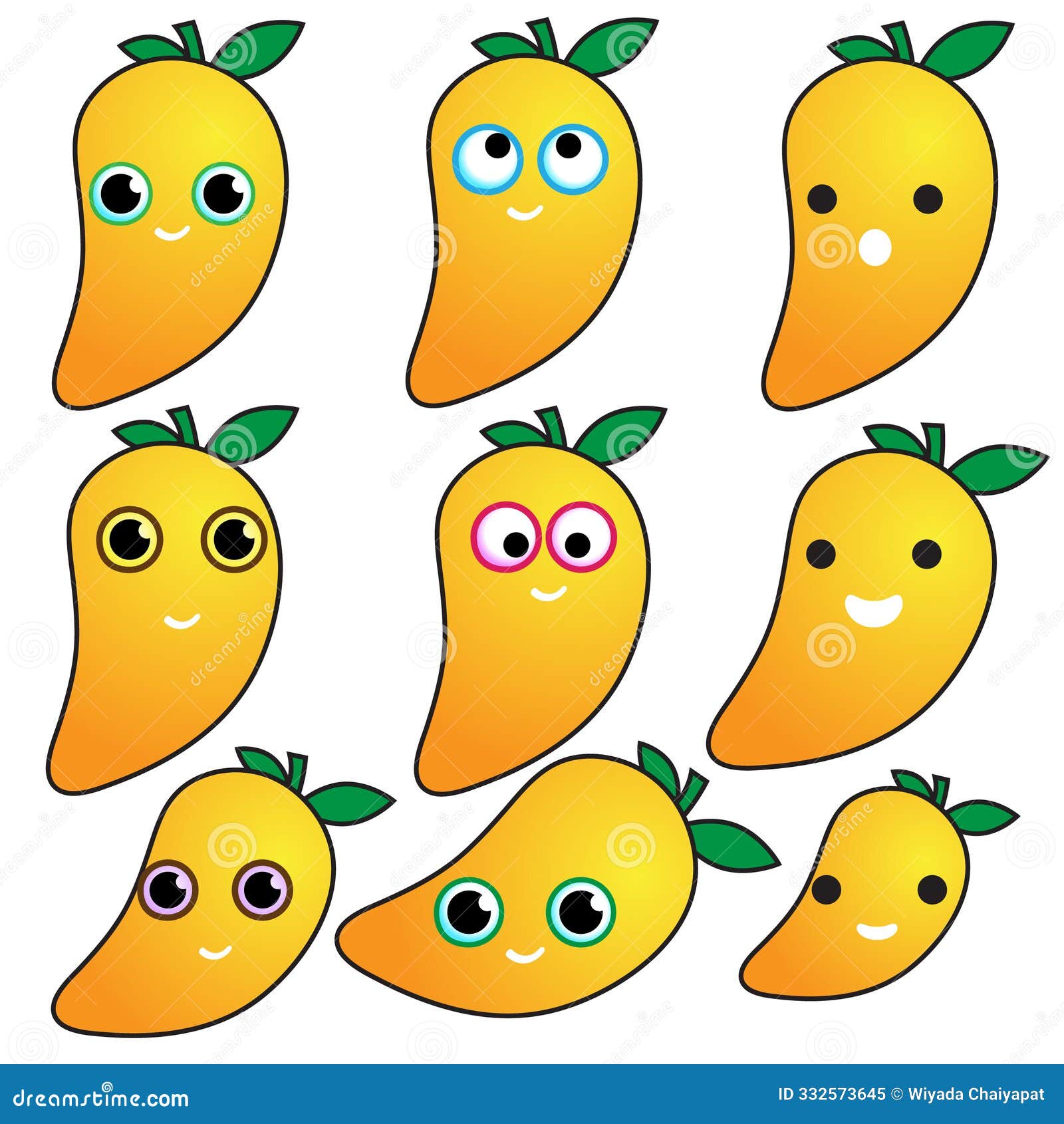 Mango Cartoon Character With Love Cute Emoticon | CartoonDealer.com ...