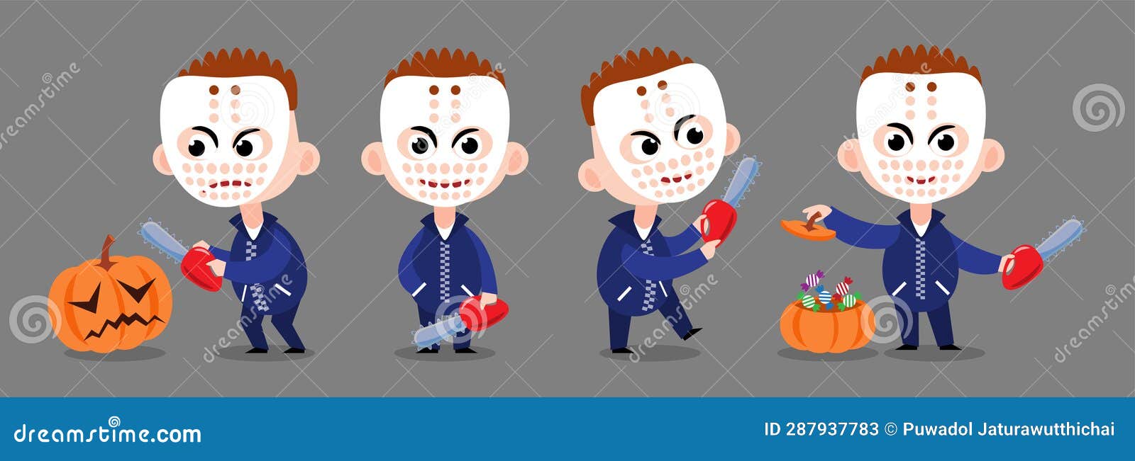 Jason Voorhees From Friday Thinteenth Costume Vector Illustration ...